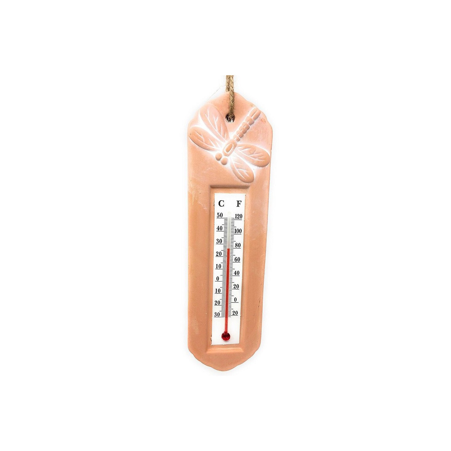 Outdoor Thermometer Terra Cotta - Dragonfly - ibspot.com