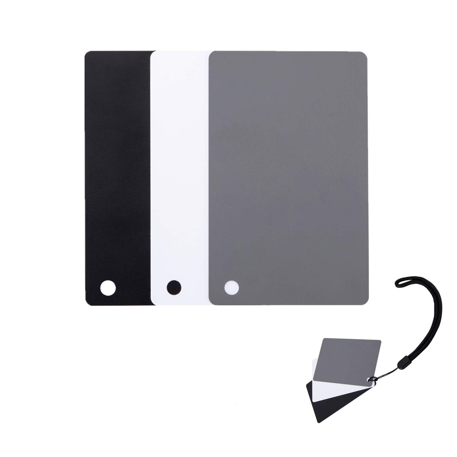 JJC 3-in-1 Color Checker Camera Gray Card 18% White Balance Card White ...