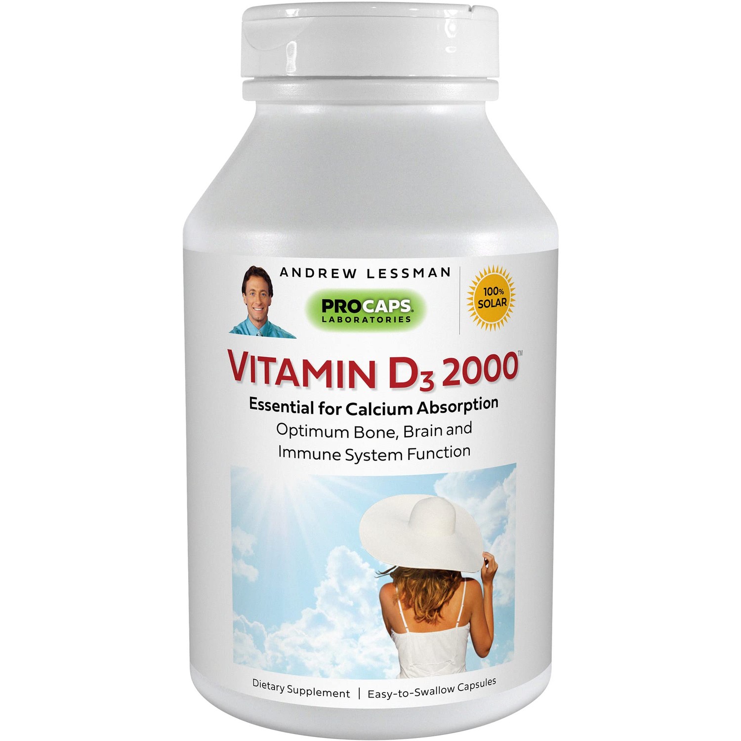 ANDREW LESSMAN Vitamin D3 2000 IU 180 Capsules – High Potency ...