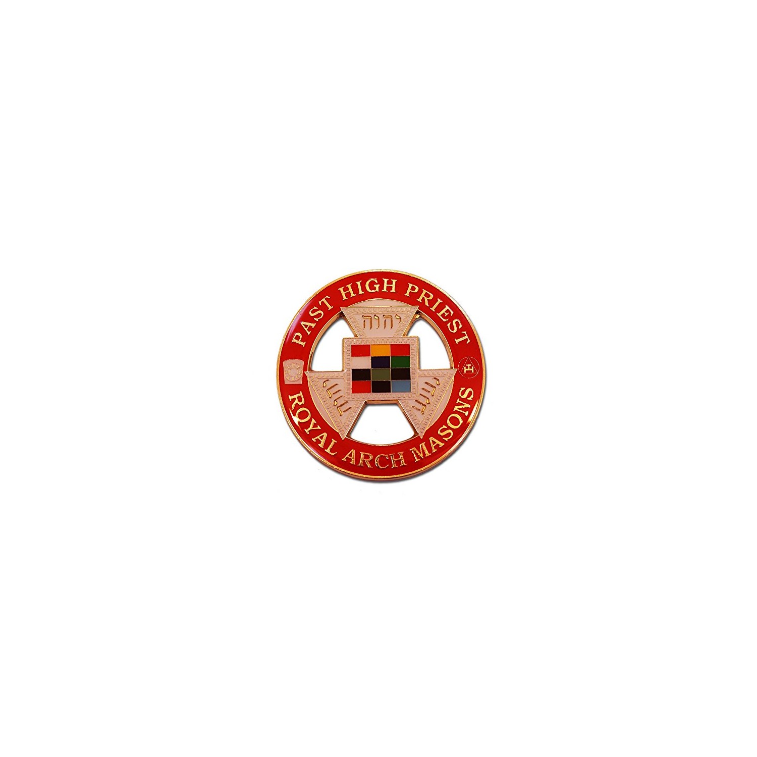 Royal Arch Masons Past High Priest Round Masonic Auto Emblem - [Red ...