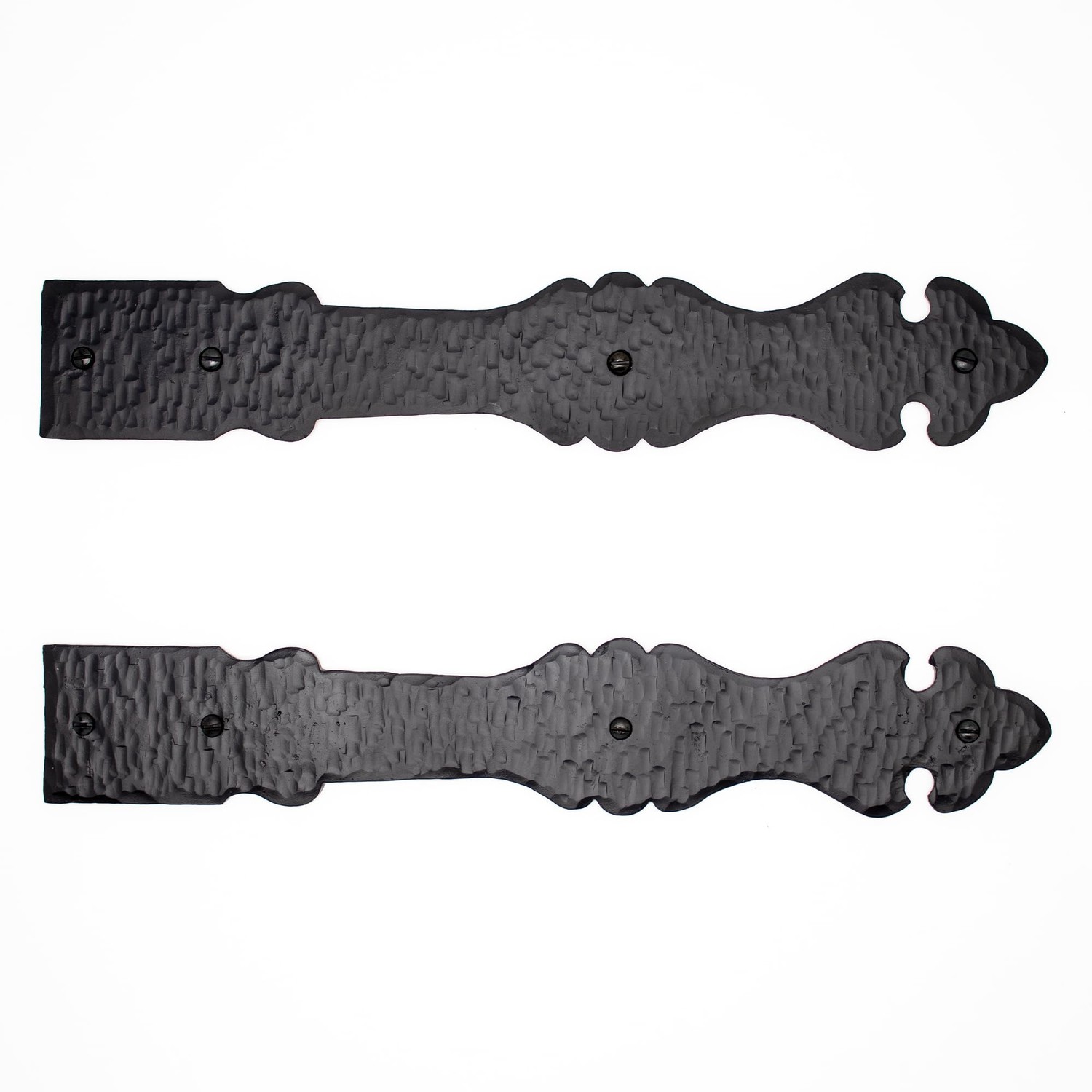 2 Pack 12 Inch Black Faux Strap Hinges - Hand Forged Dummy Faux Doors ...