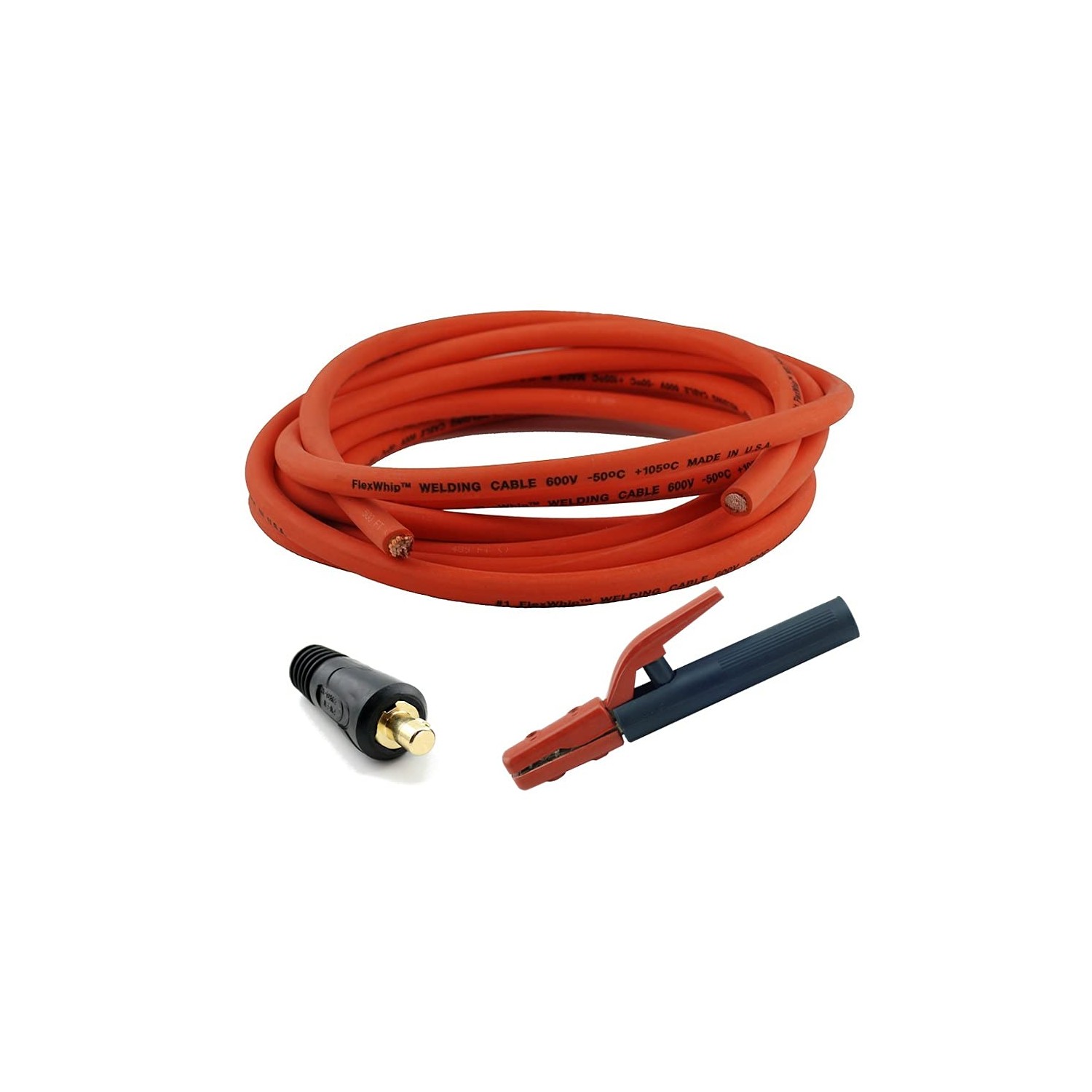 WeldingCity 10-ft 2-AWG USA-made Welding Cable (Orange Red) with Stick ...
