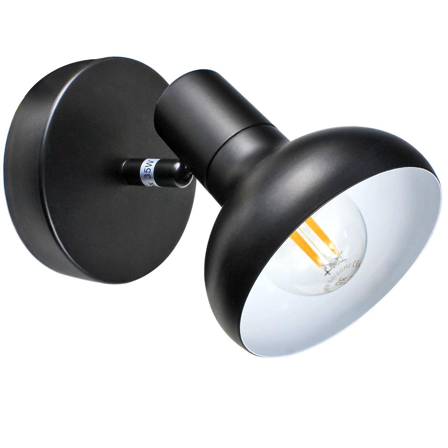 HiBay 1 Way Ceiling Lights, Black Spotlights E14, Rotable Spotlights ...