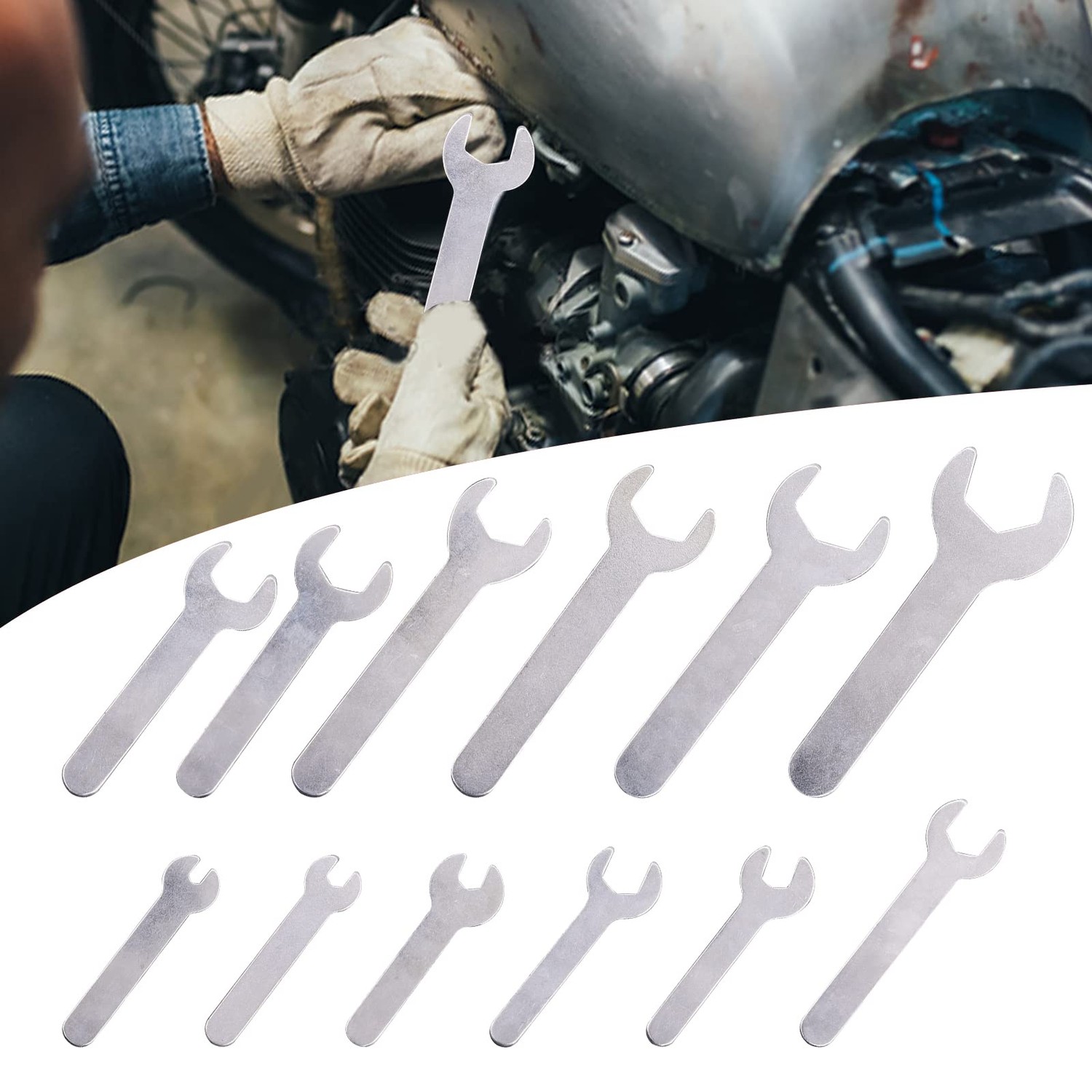 Biqing 12PCS Single END Spanner Set,2mm Super-Thin Open End Wrench Set ...