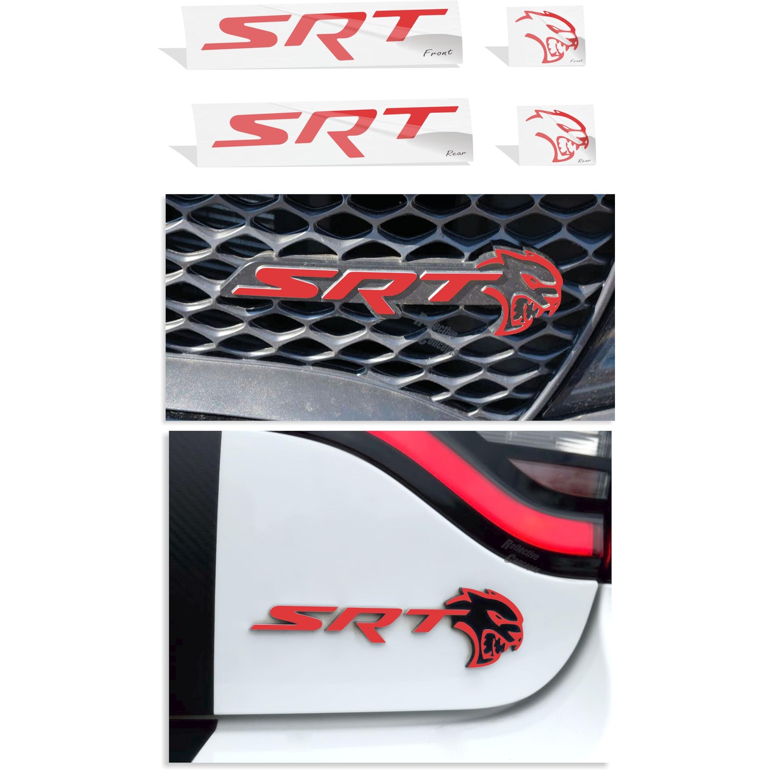 Reflective Concepts - SRT Badge Overlay Decal Stickers - Grille and ...