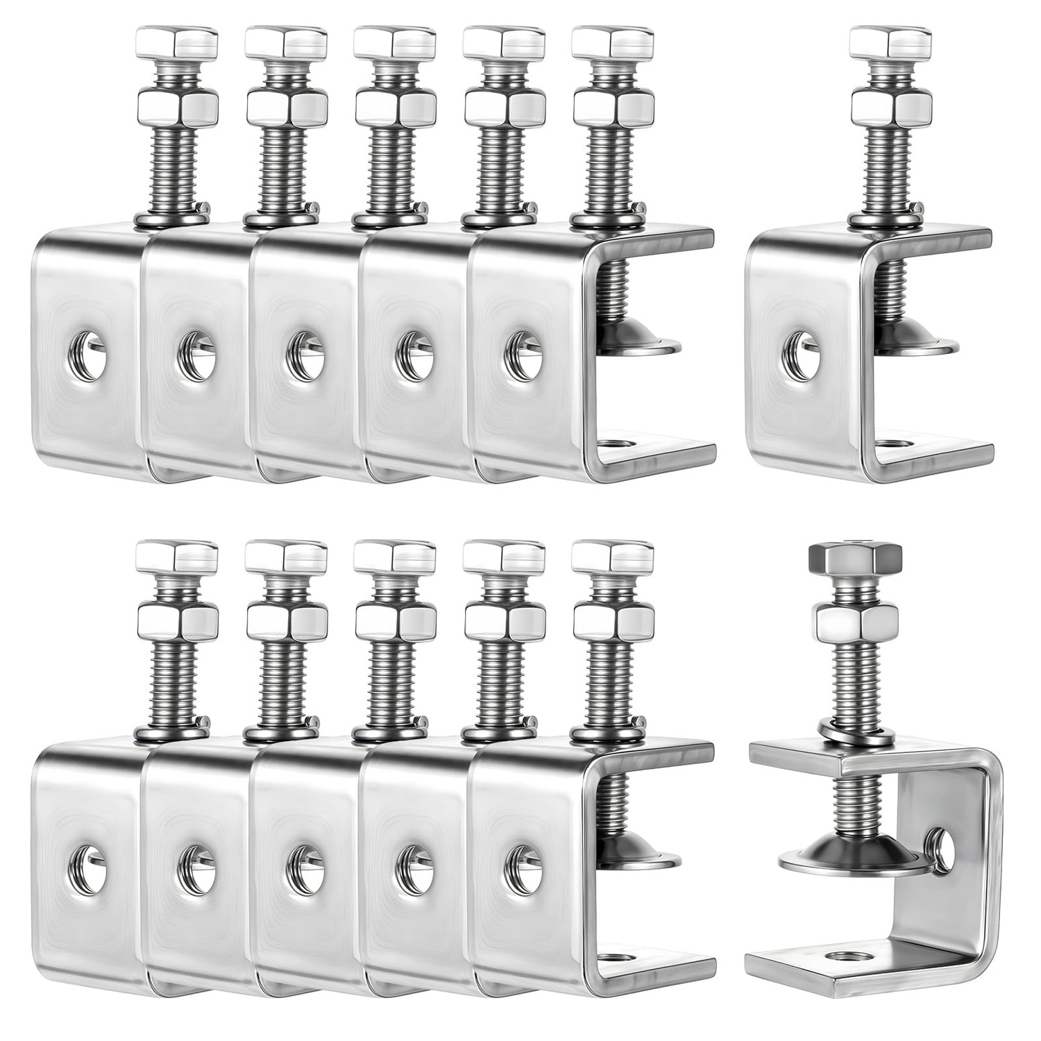 12 Pack 304 Stainless Steel Small C Clamps, 1 Inch Mini C Clamps, Mini ...