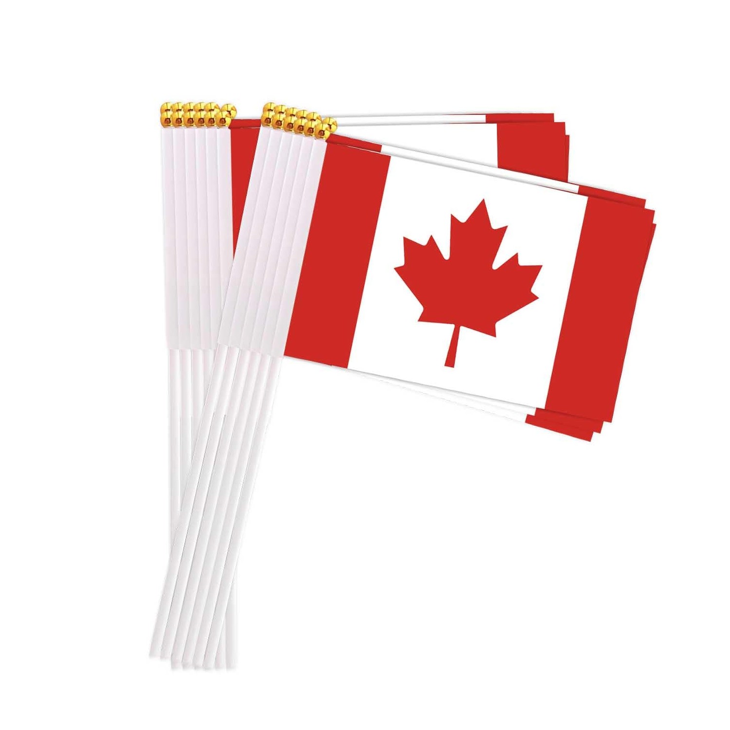 50 Packs Small Canada Flags on Handheld Stick，Miniature Canadian Flag ...
