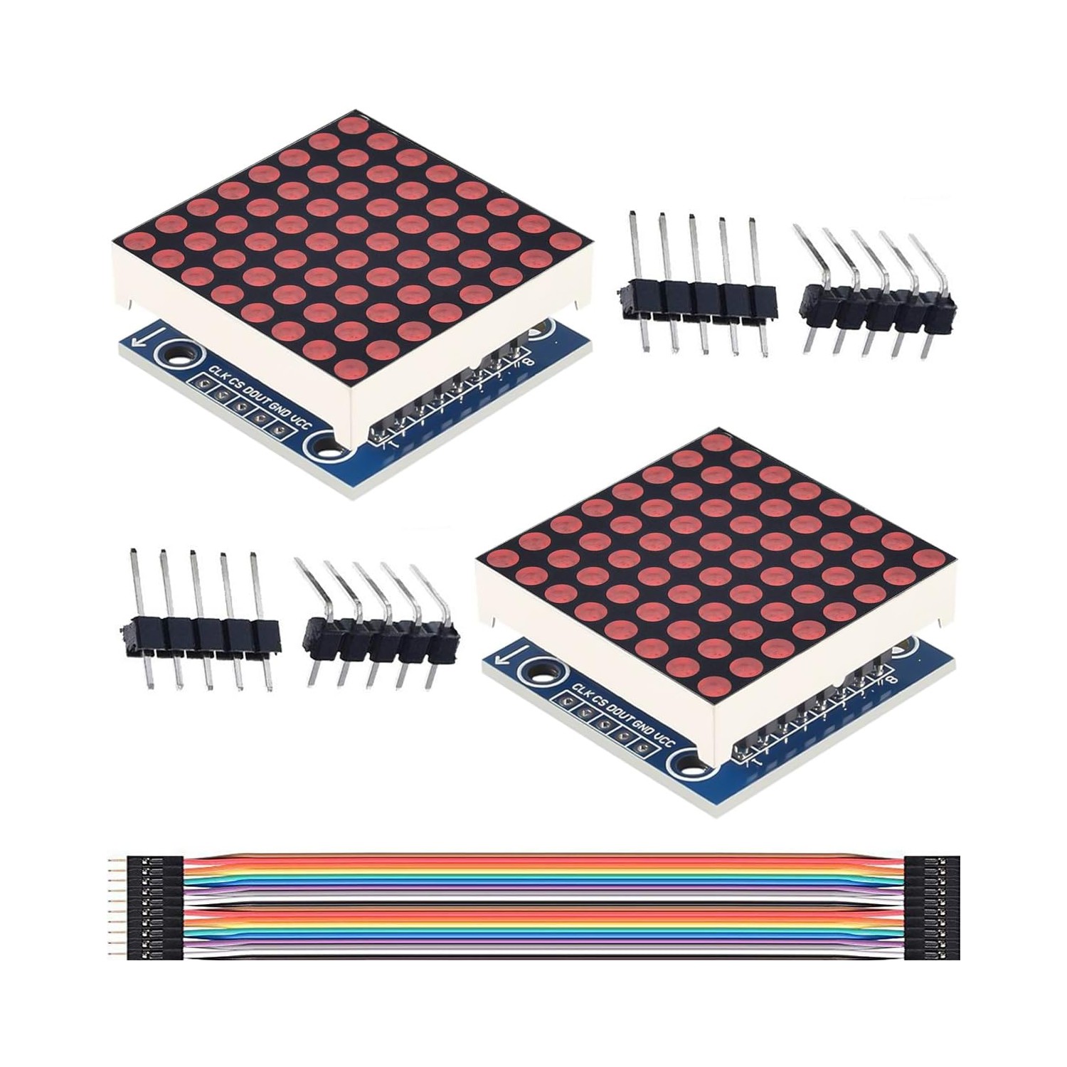 DAOKAI 7219 Dot Matrix Module 8x8 Dot Matrix LED Display Single Red ...