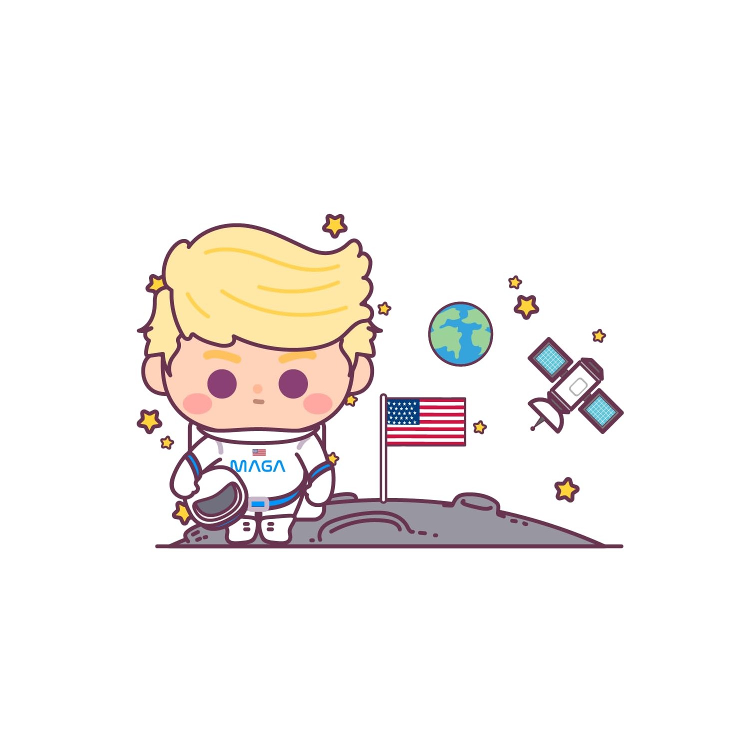 Trump Chibi® Sticker Collection: 50 Beautiful Stickers to Celebrate The ...