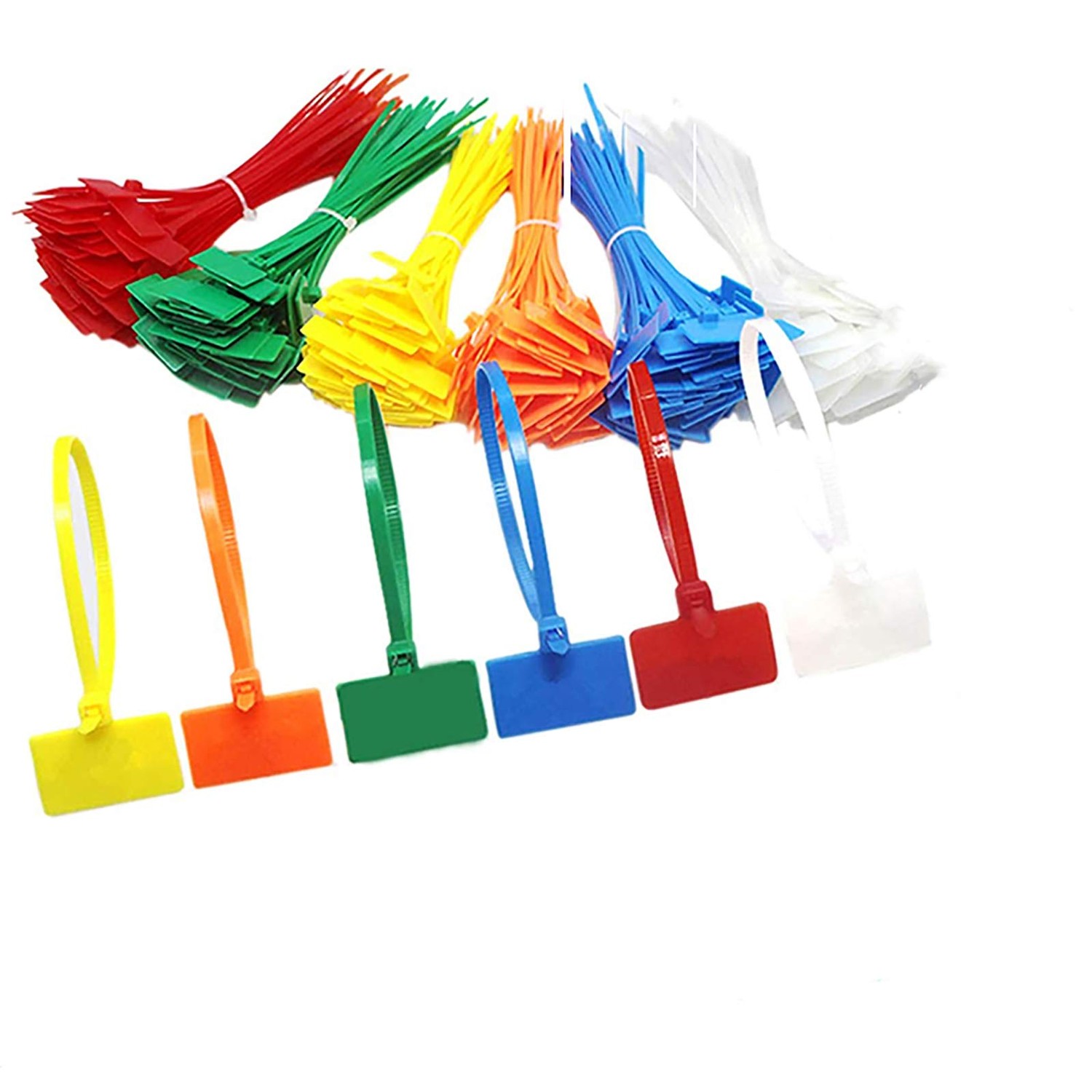 1500 Pieces Nylon Cable Ties Cable Marking Labels Self Locking Cord ...