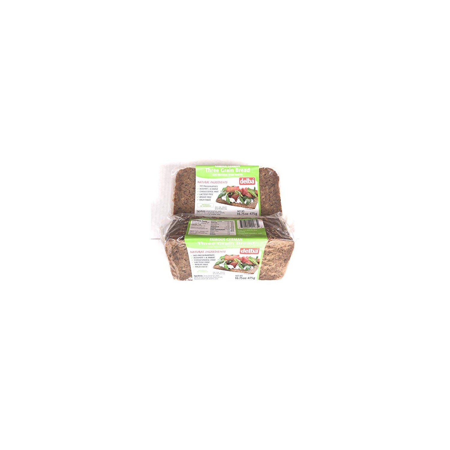 German Three Grain Bread Delba Famous Feldkamp Toast 2 Pack 16.75 oz ...