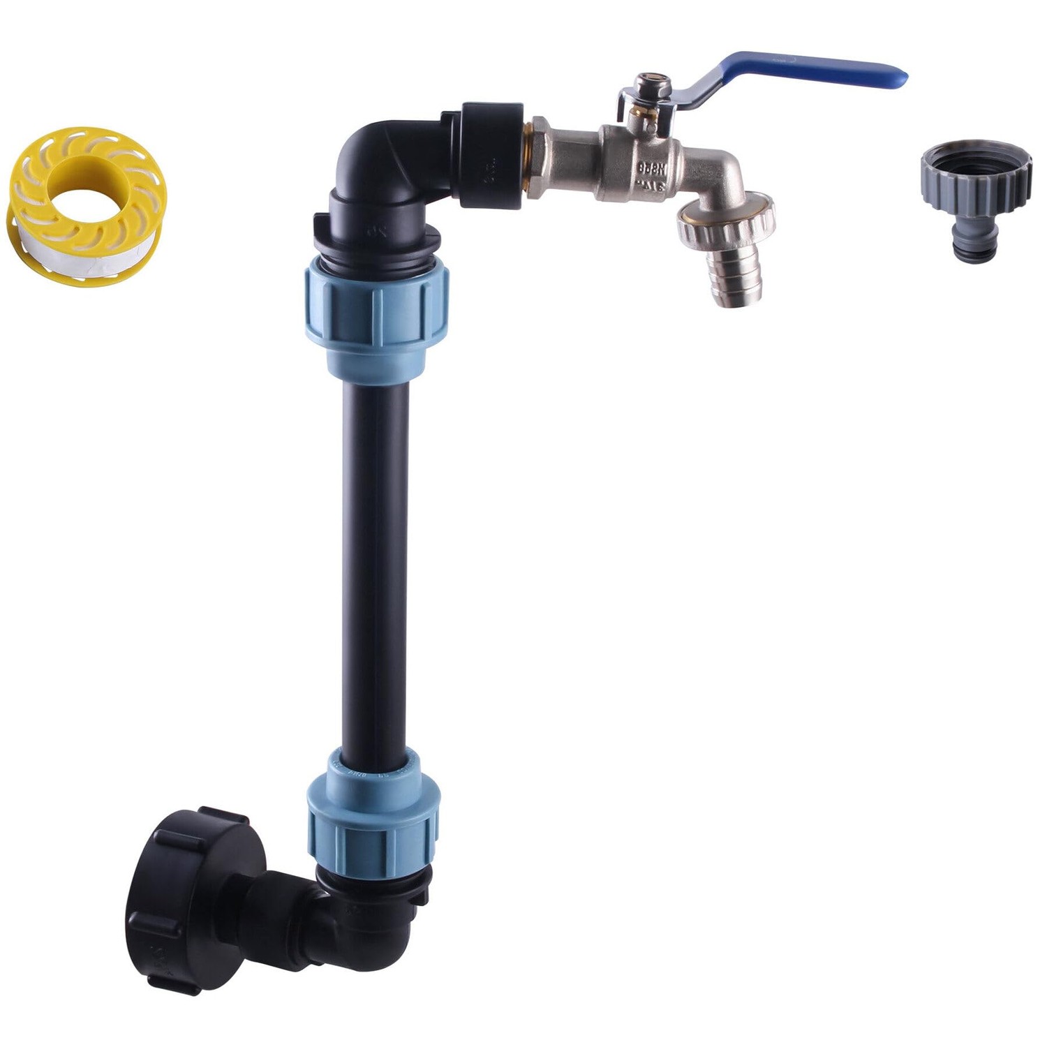GIVIHGETI IBC Gooseneck 3/4 Outlet Tap Connection Set, IBC Container ...
