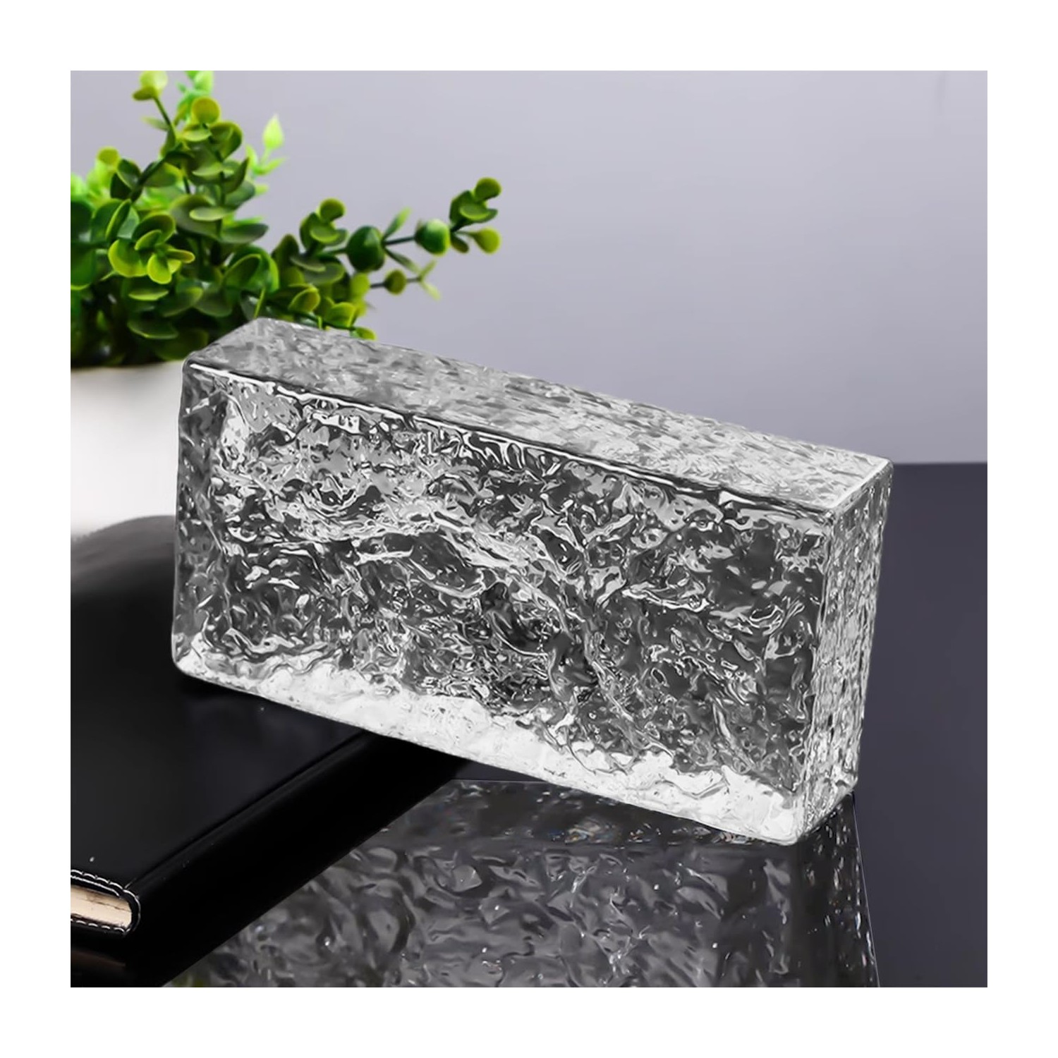Yutianli Transparent Glass Blocks Wall Decor 8 Pack Ice Crystal ...