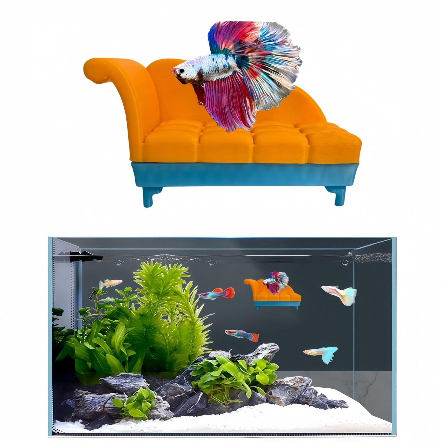 Floating Betta Fish Hammock & Lounge Toy – 3D Printed Rest Perch with ...