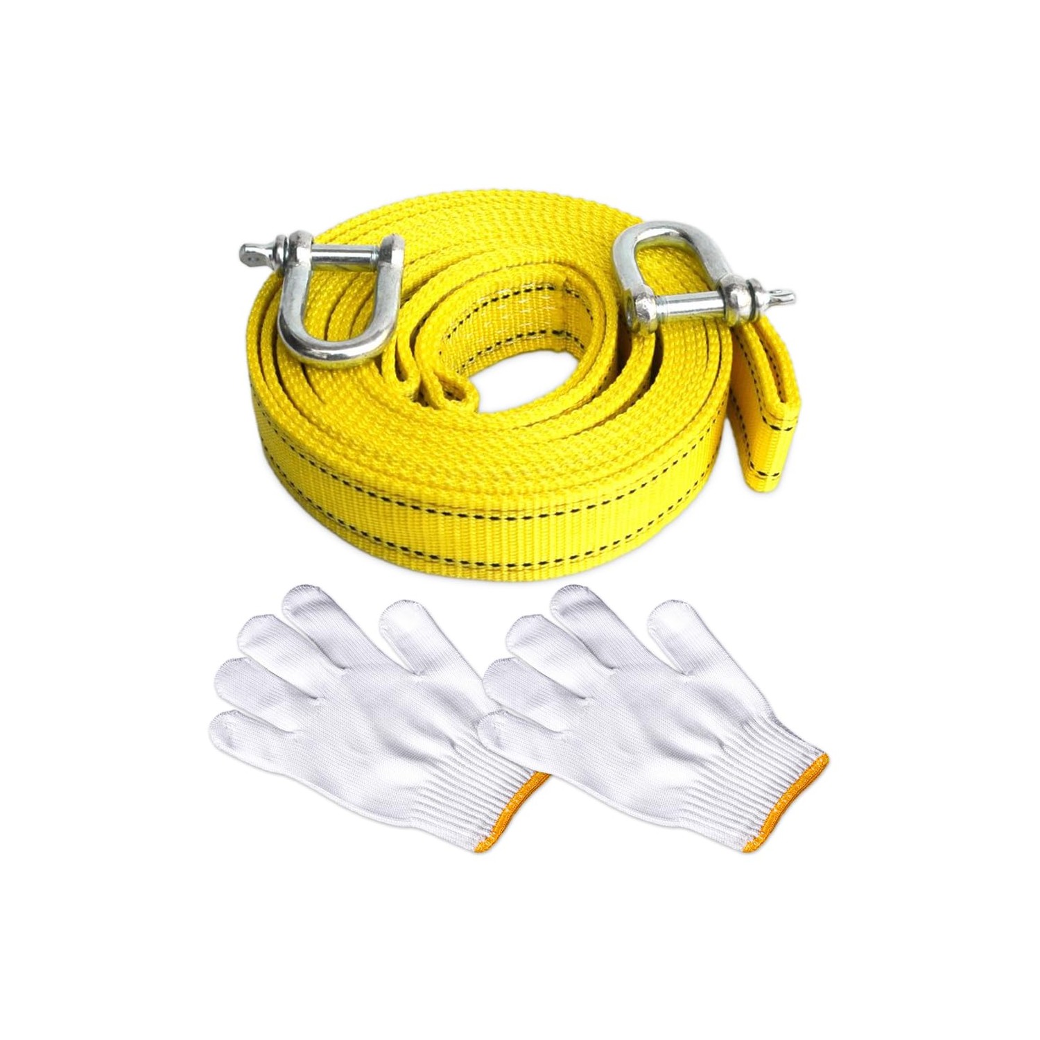 Palwin 5 m Car Tow Rope, 8 Tonnes (17,600 LBS) Car Emergency Tow Strap ...