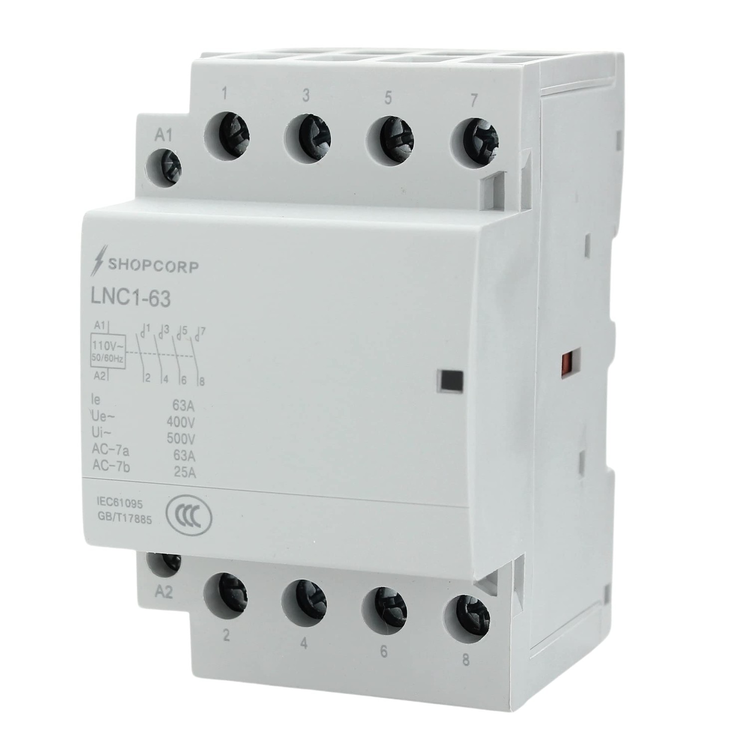 Shopcorp 4 Pole Contactor 120v Coil Normally Open 50 amp IEC 400V AC ...