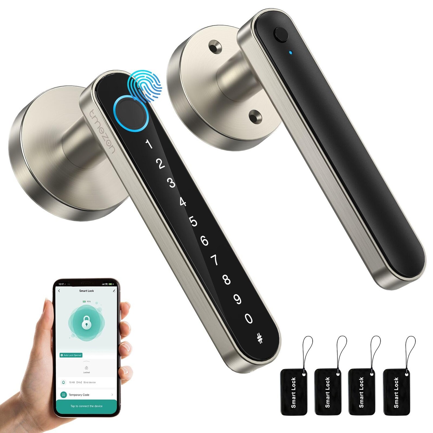TMEZON TMEZON Smart Door Lock Fingerprint, Keyless Entry Door Lock with ...