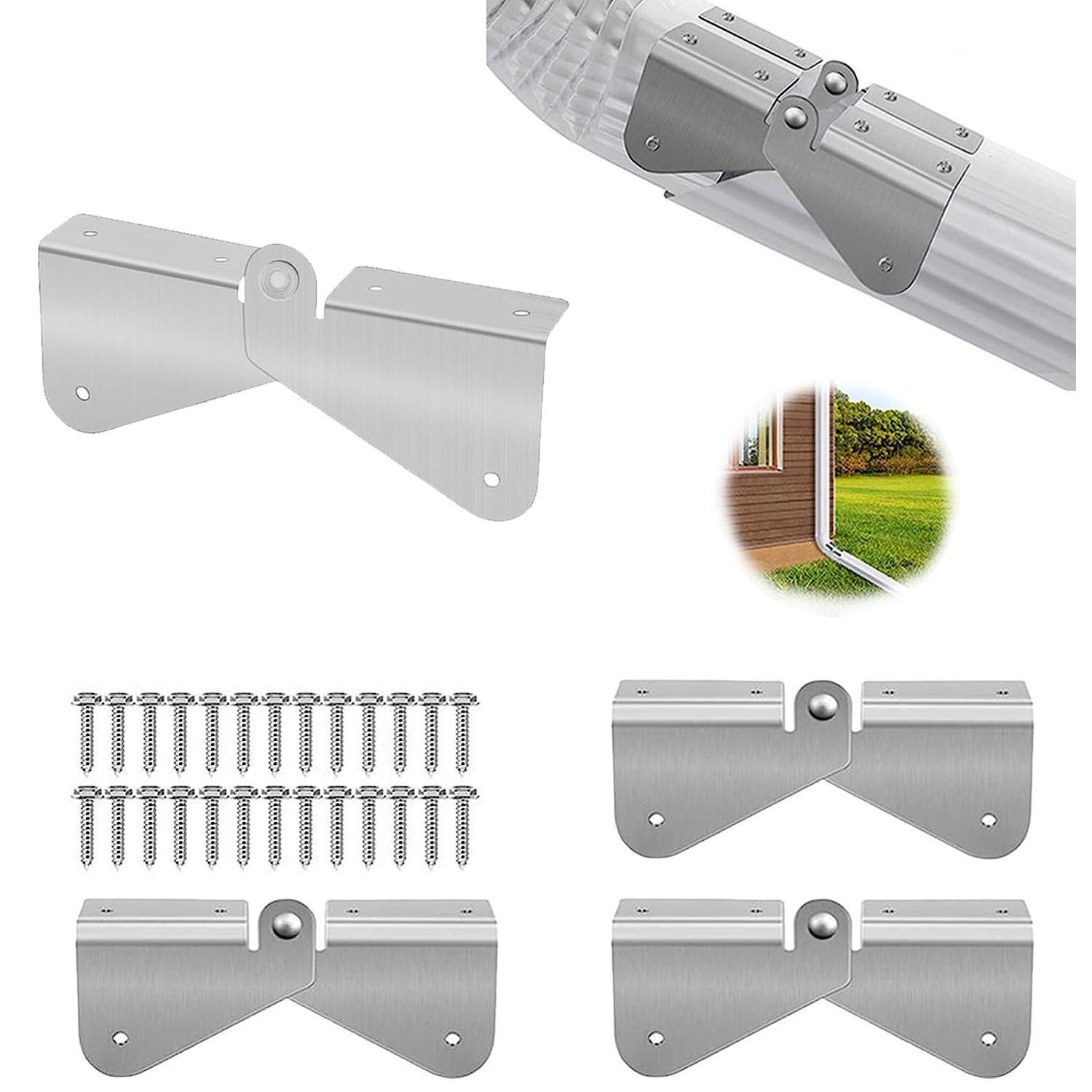 LALOCAPEYO Drainage Ditch Extension Hinge 4-Piece Set of Drainage Ditch ...