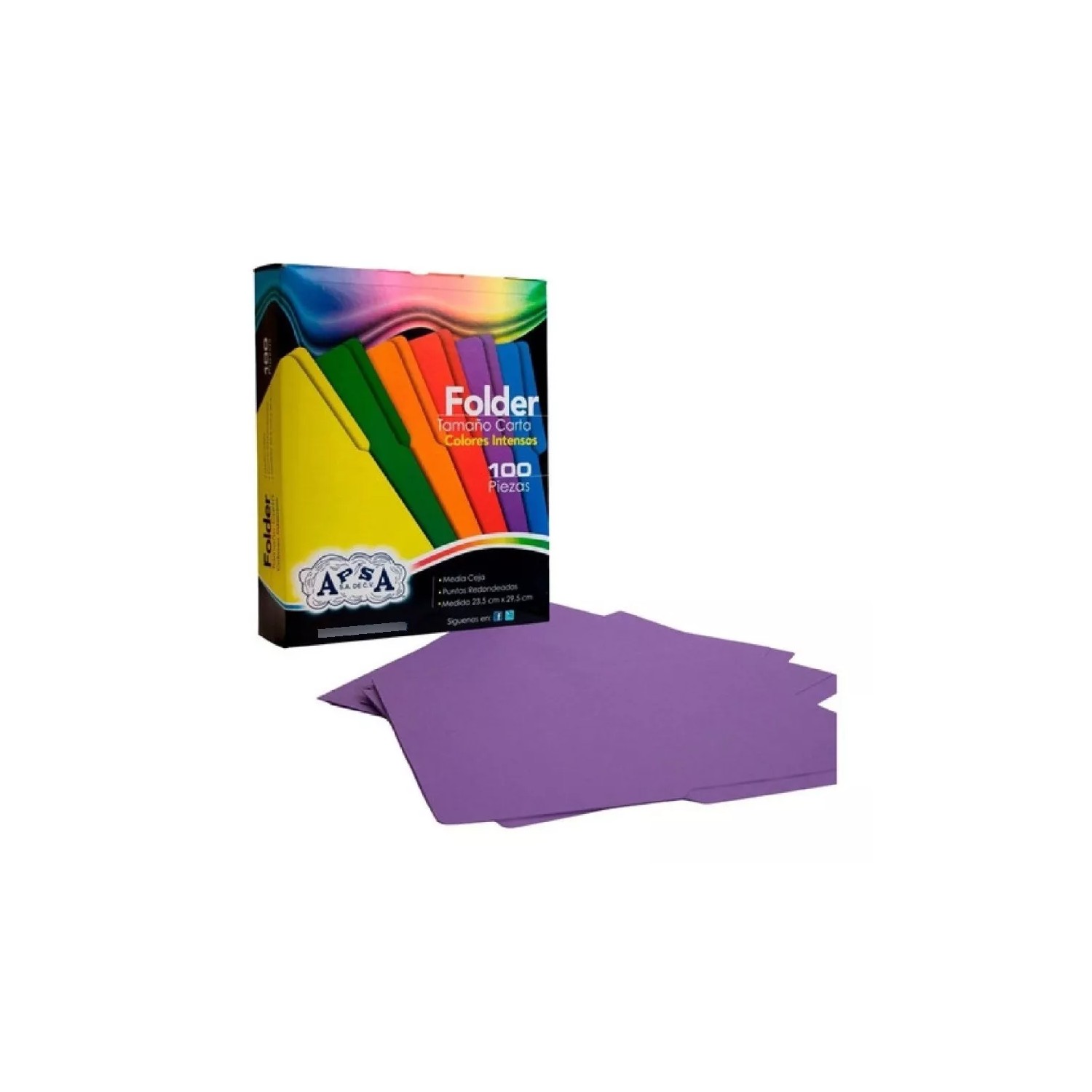 Apsa Folder De Color Morado Carta Caja Con 100 Piezas - ibspot.com