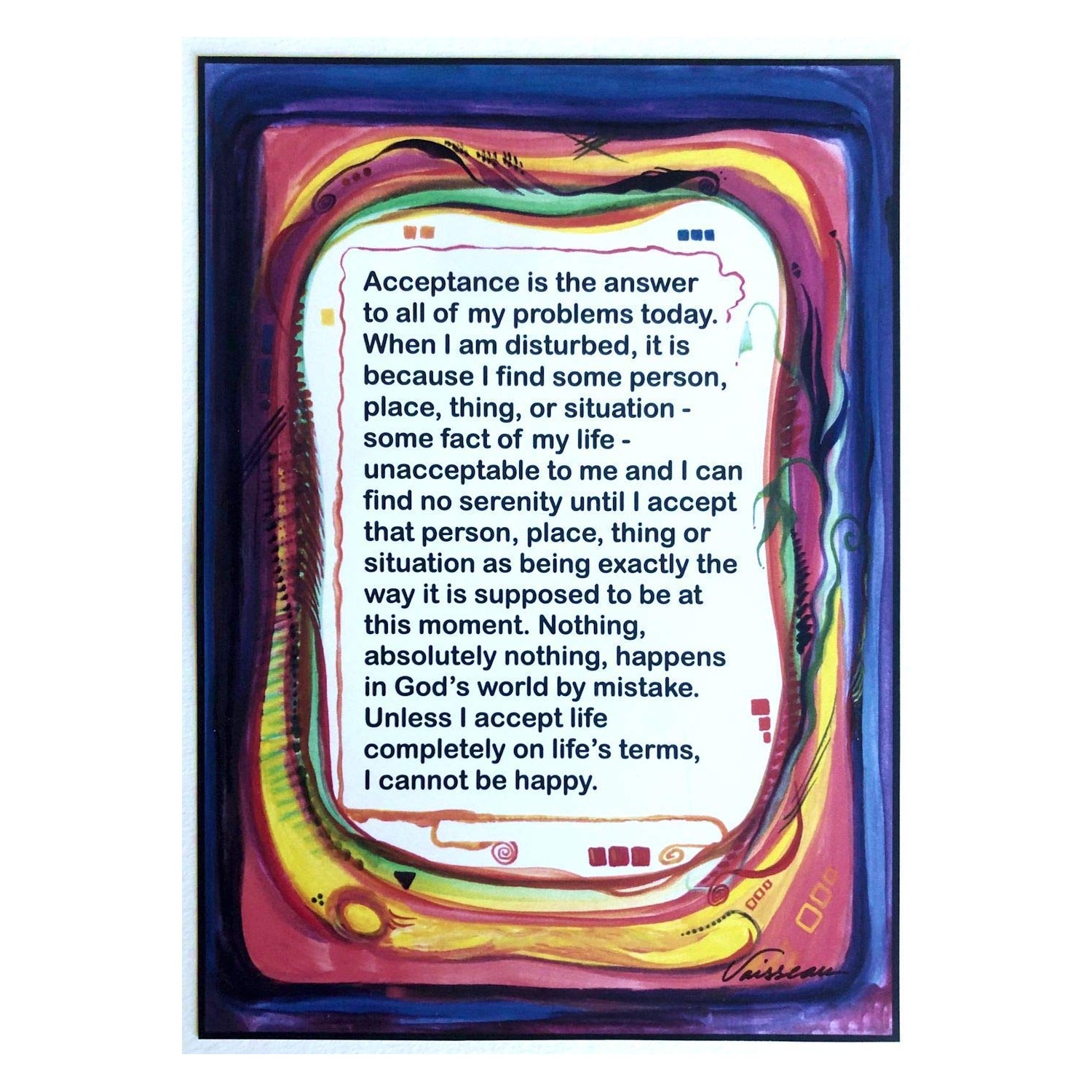 Acceptance AA recovery poster - Heartful Art by Raphaella Vaisseau ...
