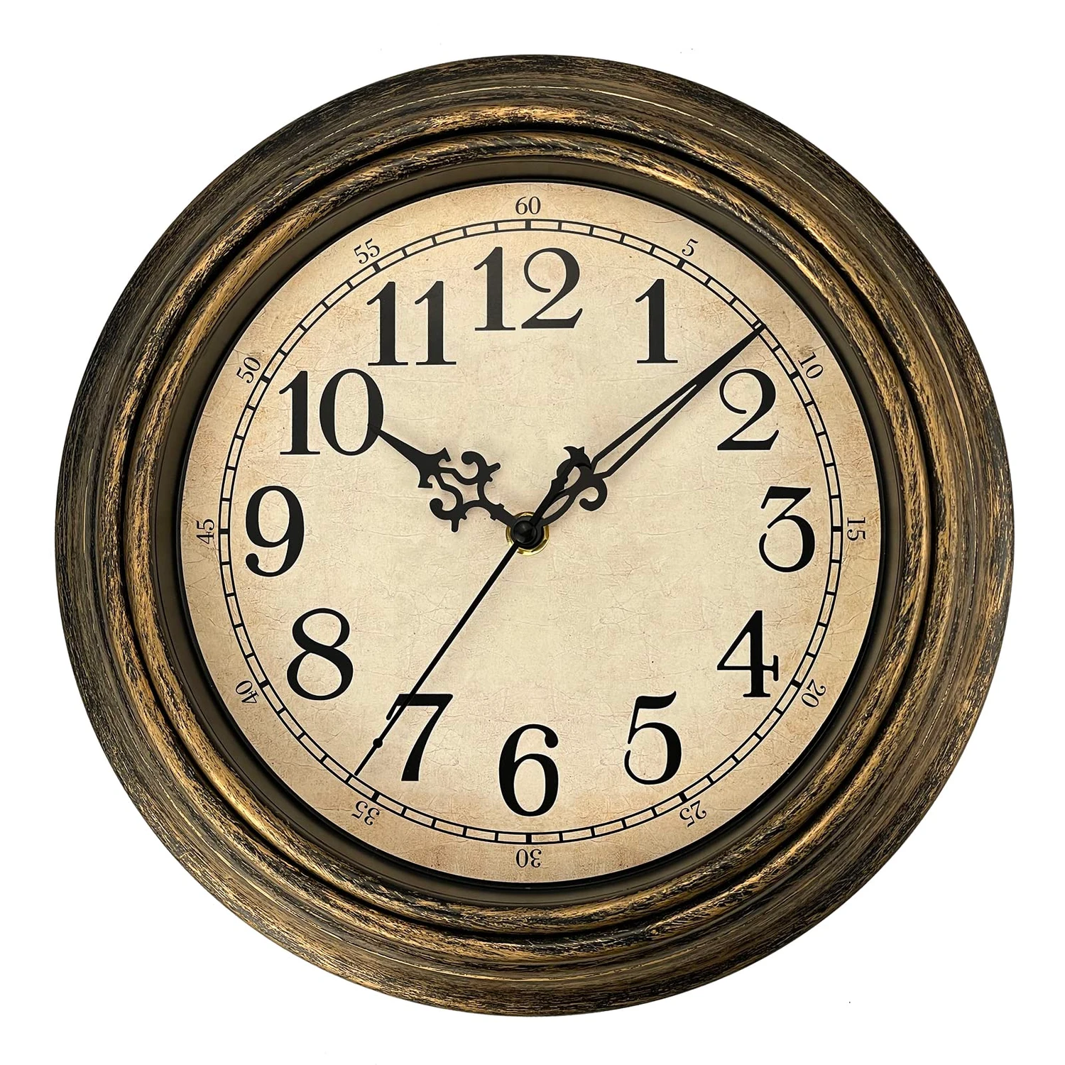 Plumeet Extra Large Retro Wall Clock, 16'' Non Ticking Classic Silent ...