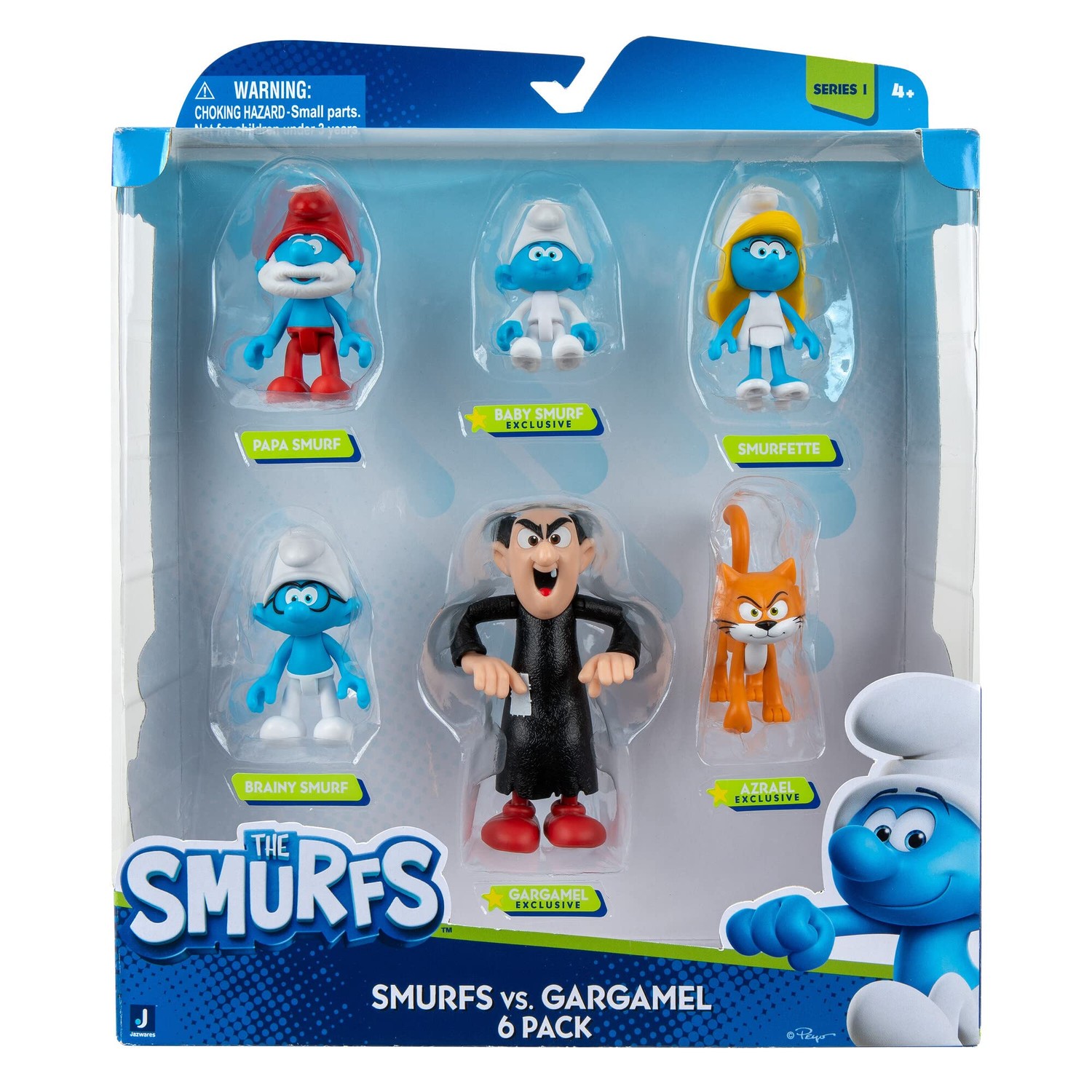 The Smurfs GARGAMEL VS Smurfs 6 Figure Multipack - Features 2-Inch ...