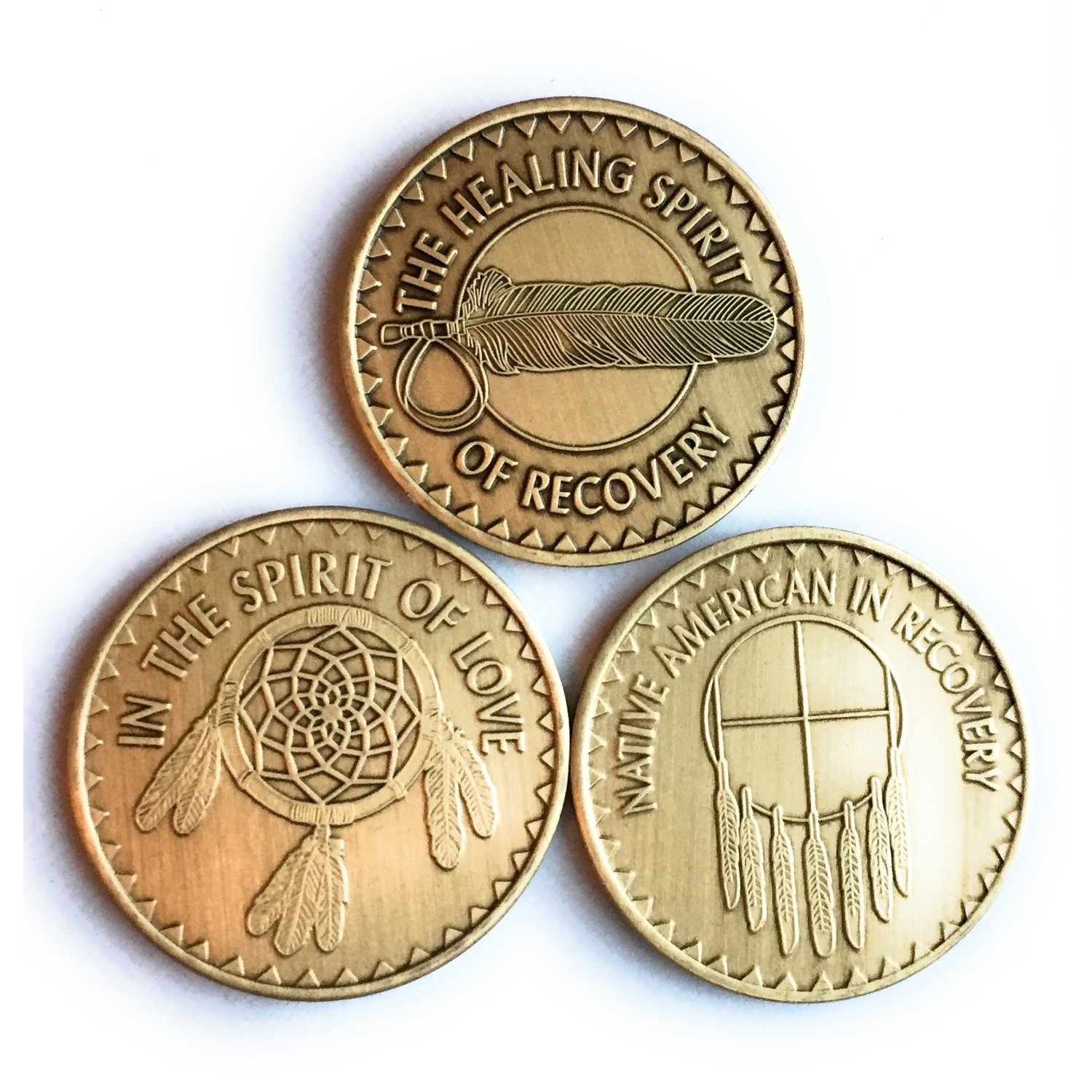wendells Native American Set of 3 Bronze Medallions Healing Spirit Love ...