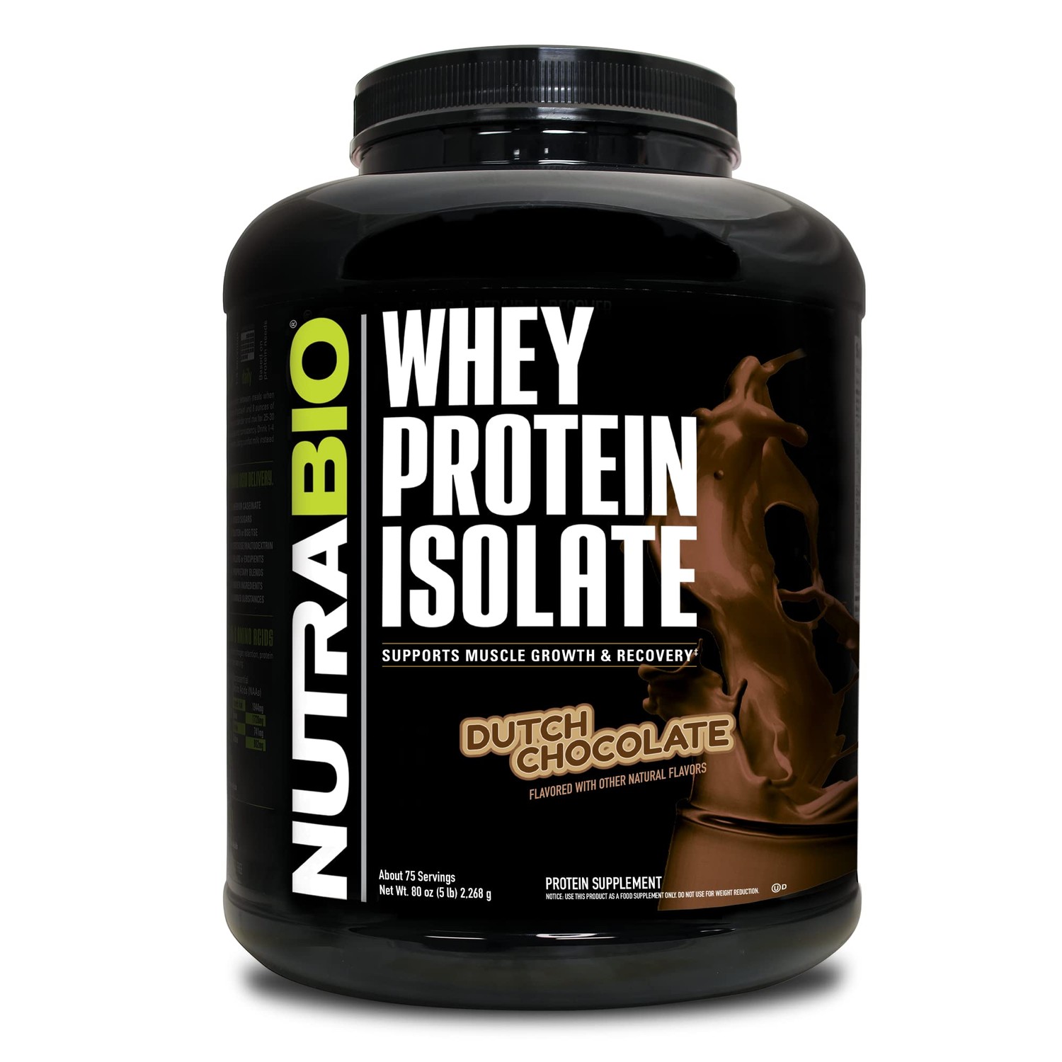 NutraBio NutraBio Whey Protein Powder Isolate Supplement C 25g of ...
