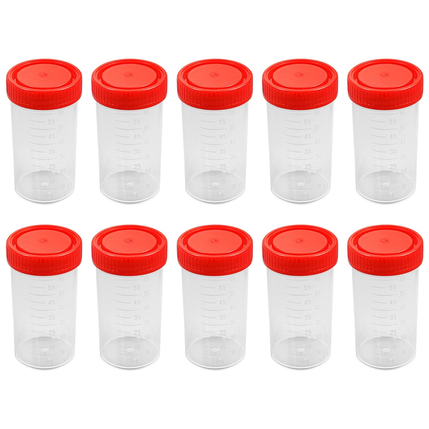 Urine Cup Sample Cup, Pack of 10 Rin Cups with Screw Lid Sample Cup, 60 ...
