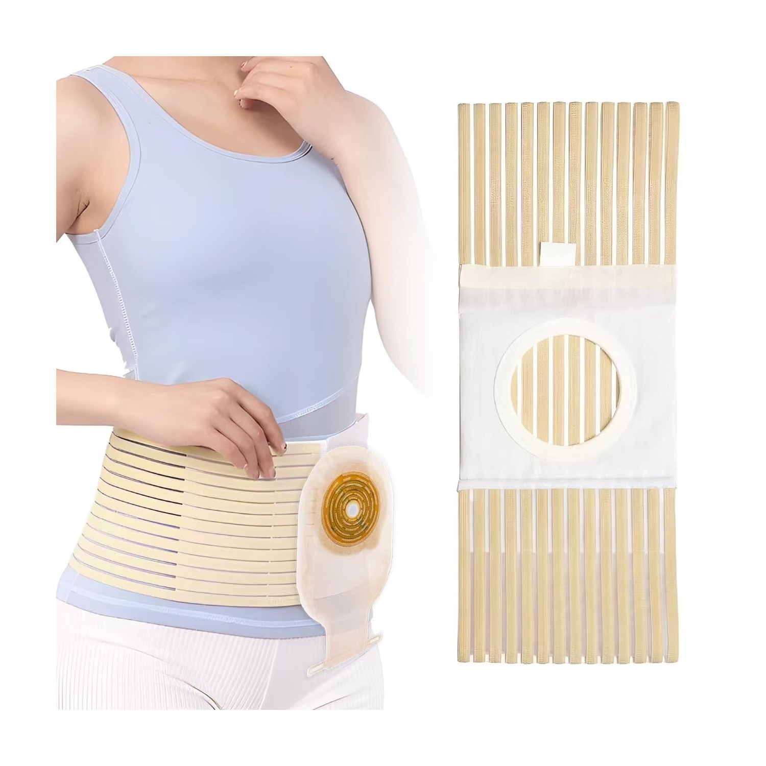 RLOVAL Abdominal Ostomy Belt, Elastic Breathable Belly Band, Anti ...