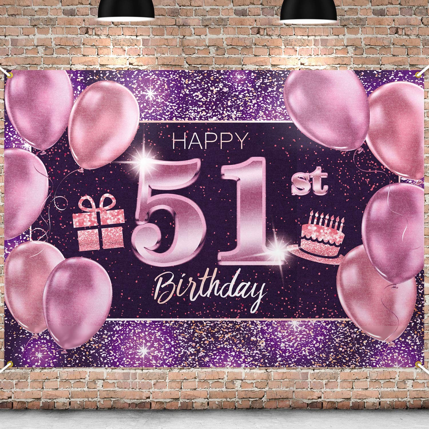 PAKBOOM Happy 51st Birthday Banner Backdrop - 51 Birthday Party ...