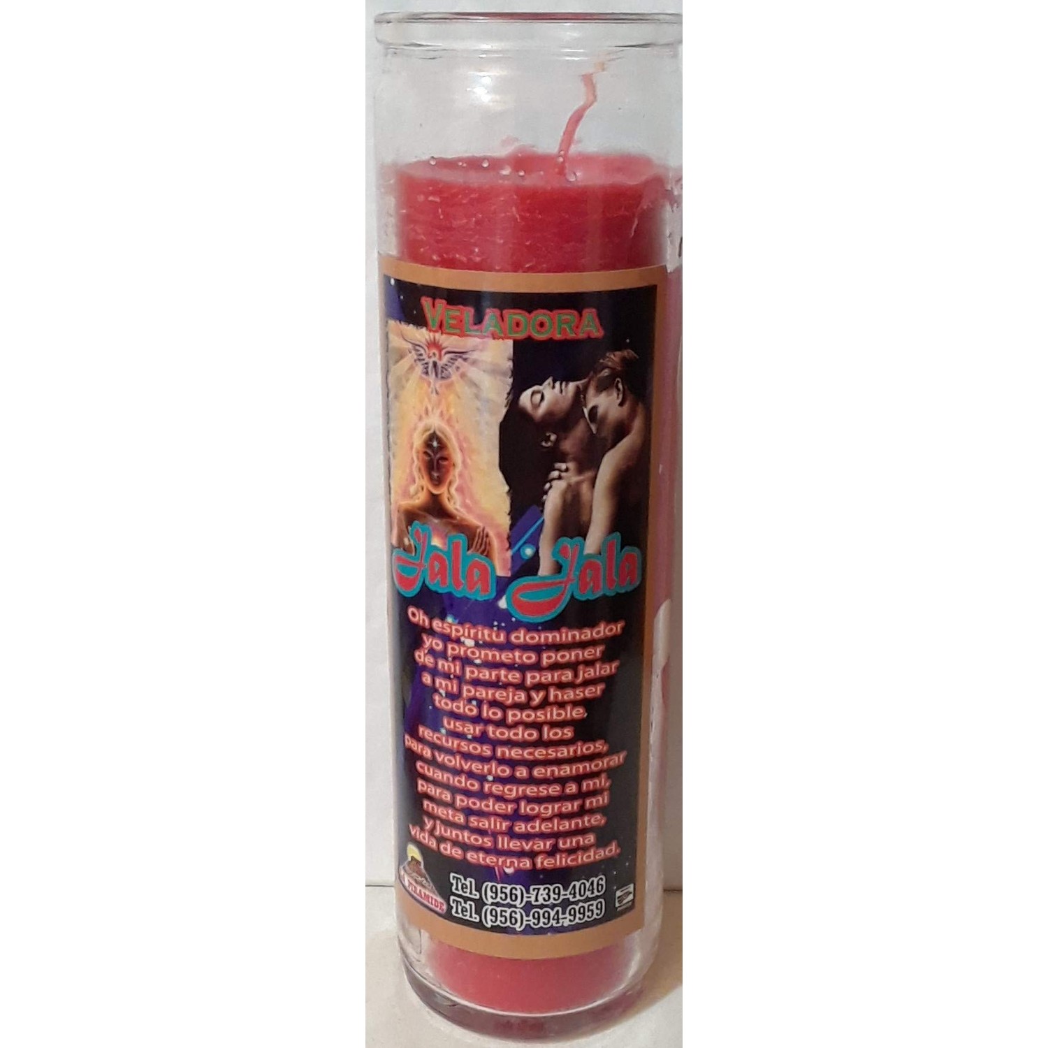 Veladora JALA JALA En Color Rojo, 7-Day Unscented Red Candle in Glass ...