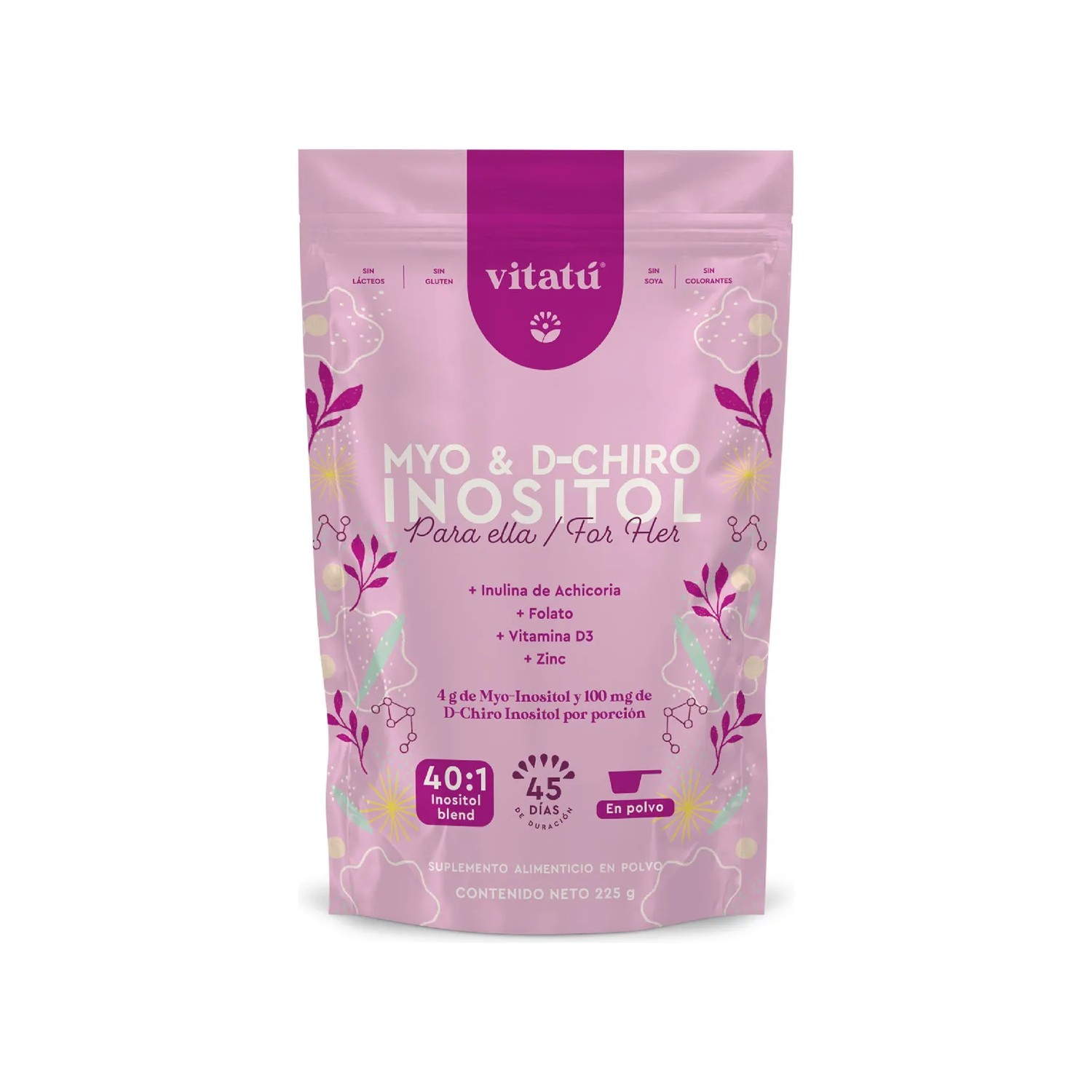 Vitatú Myo Inositol & D-Chiro Inositol 40:1 con Folato Vitamina D3 Zinc ...