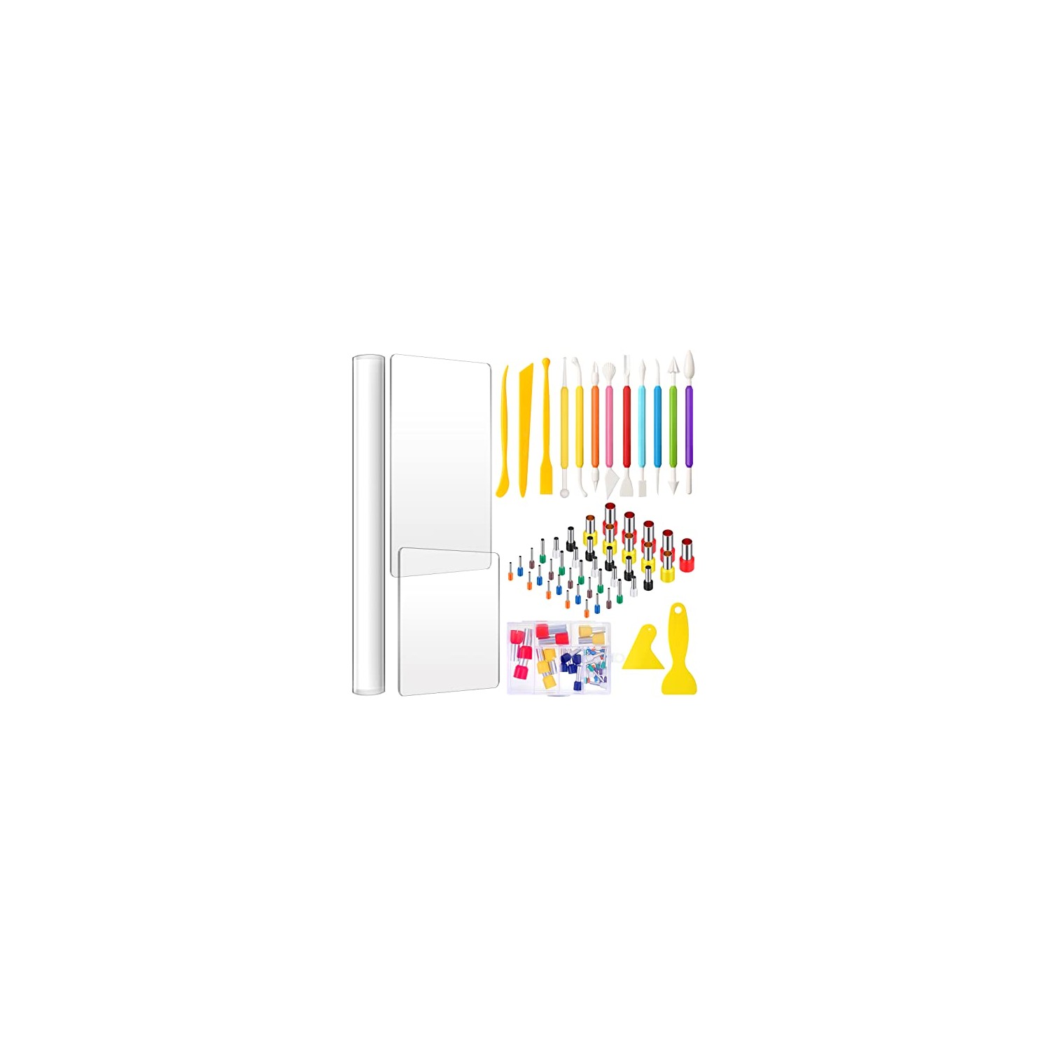 57 Pieces Acrylic Clay Cutter Set, Polymer Clay Roller, 2 Acrylic ...