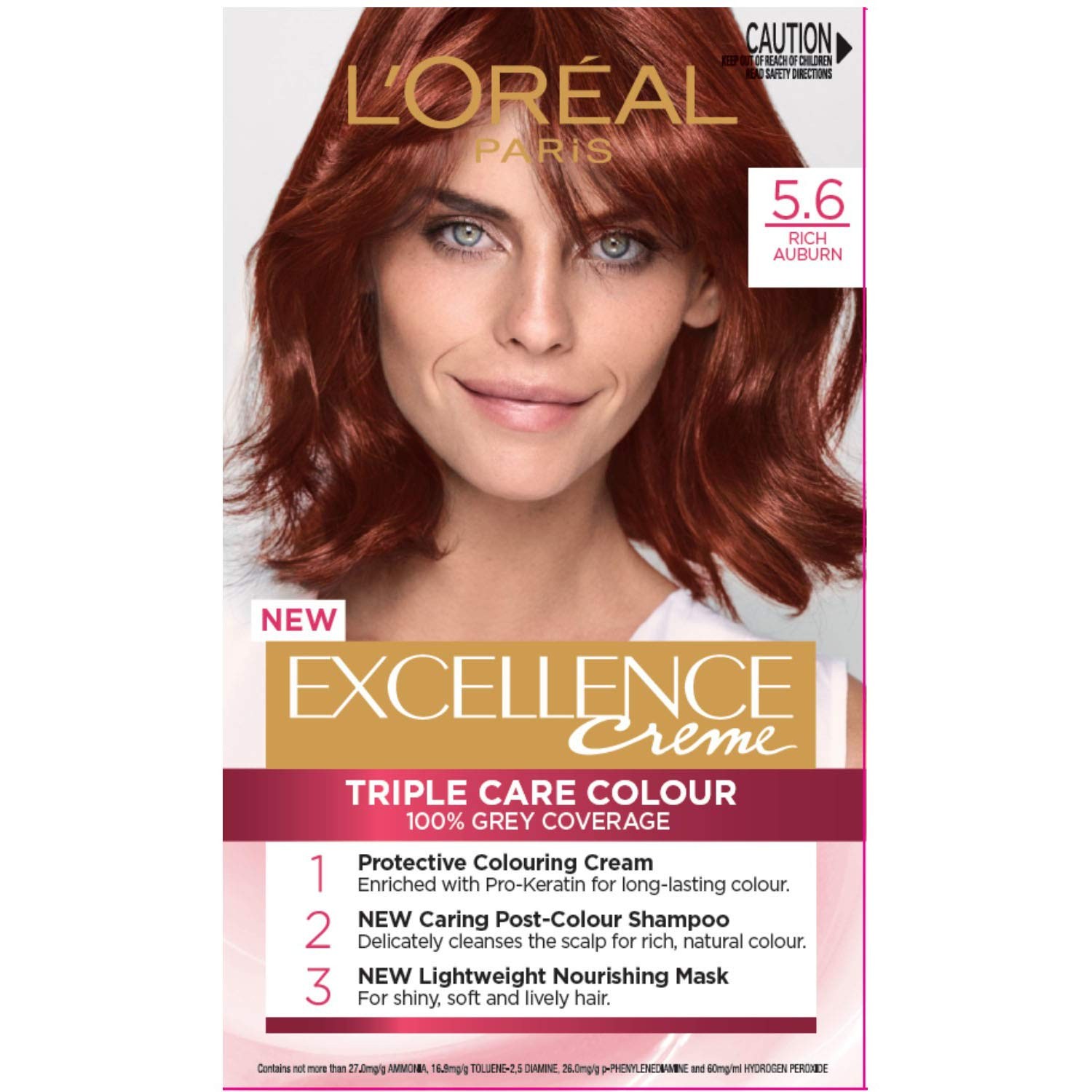 L'Oréal Paris Excellence Creme, 5.6 Rich Auburn (100 Percent Grey ...