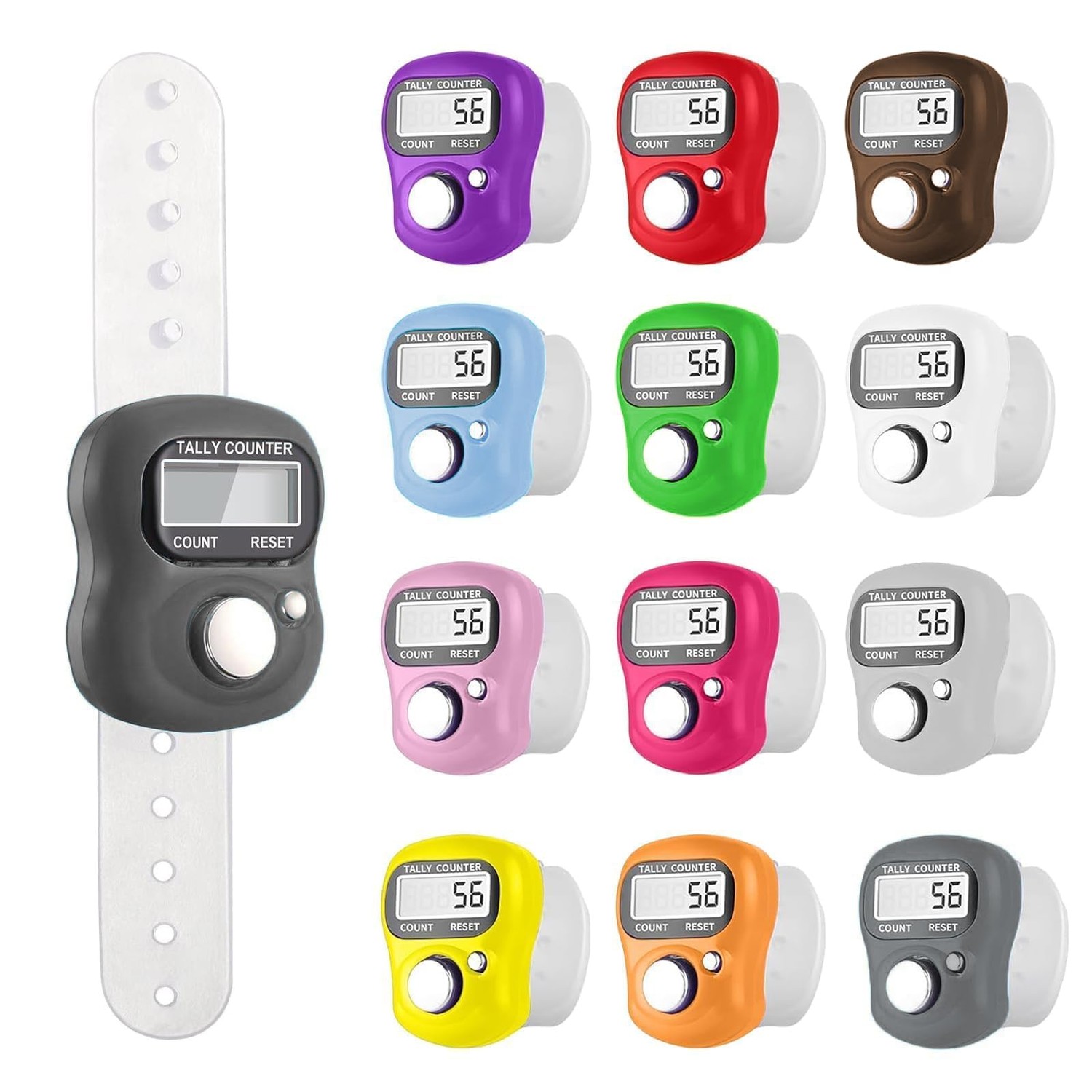 Geerow 12 Pieces Digital Counter, Finger Counter, Counter, LED ...