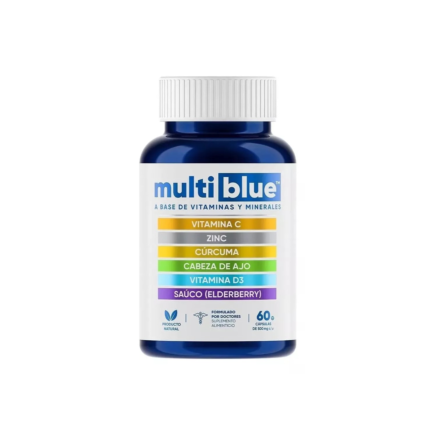Multiblue Multivitamínico Suplemento Alimenticio Con 60 Cáps - ibspot.com