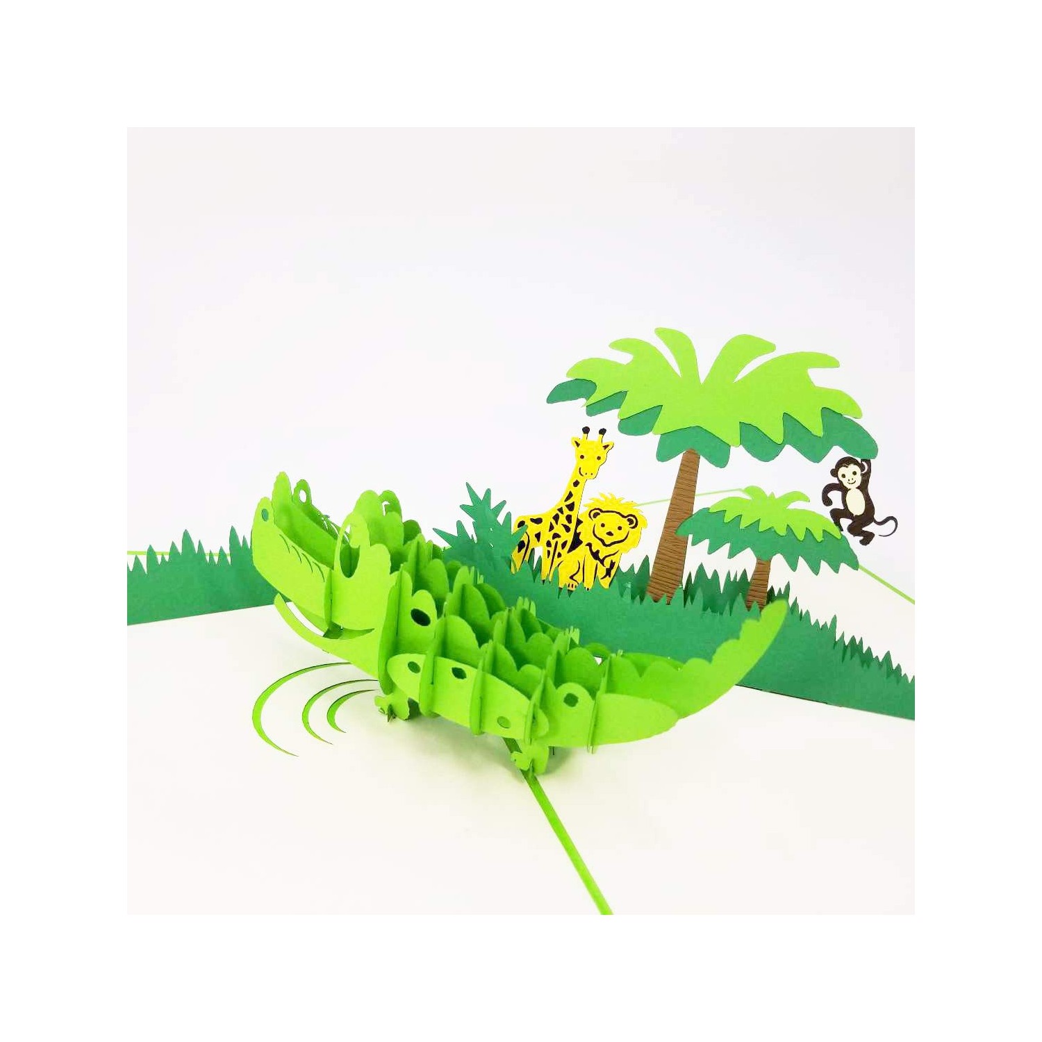 POP CARD EXPRESS Alligator Safari Pop Up Card, Crocodile Greeting Card ...