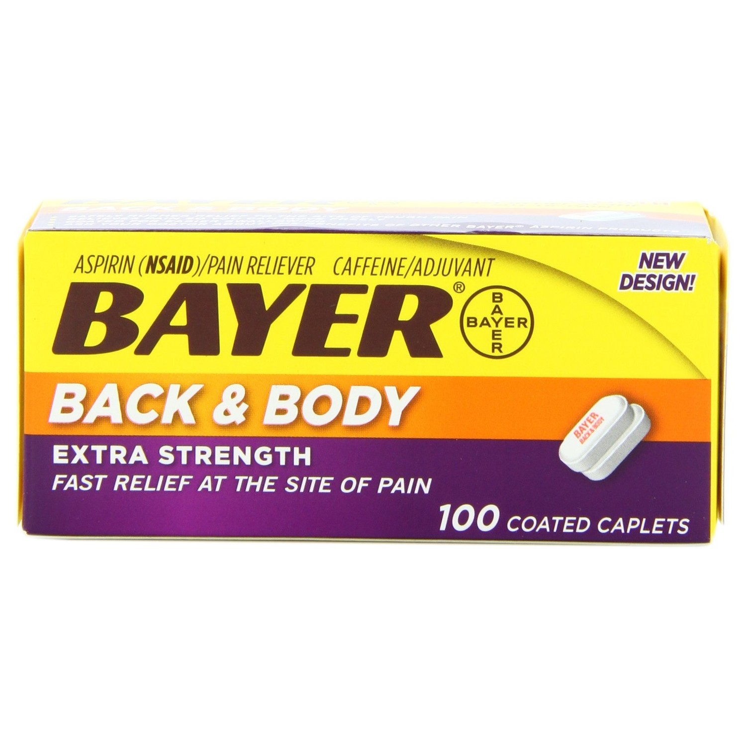 Bayer Extra Strength Back & Body Caplets 500mg, 100-Count Caplets ...