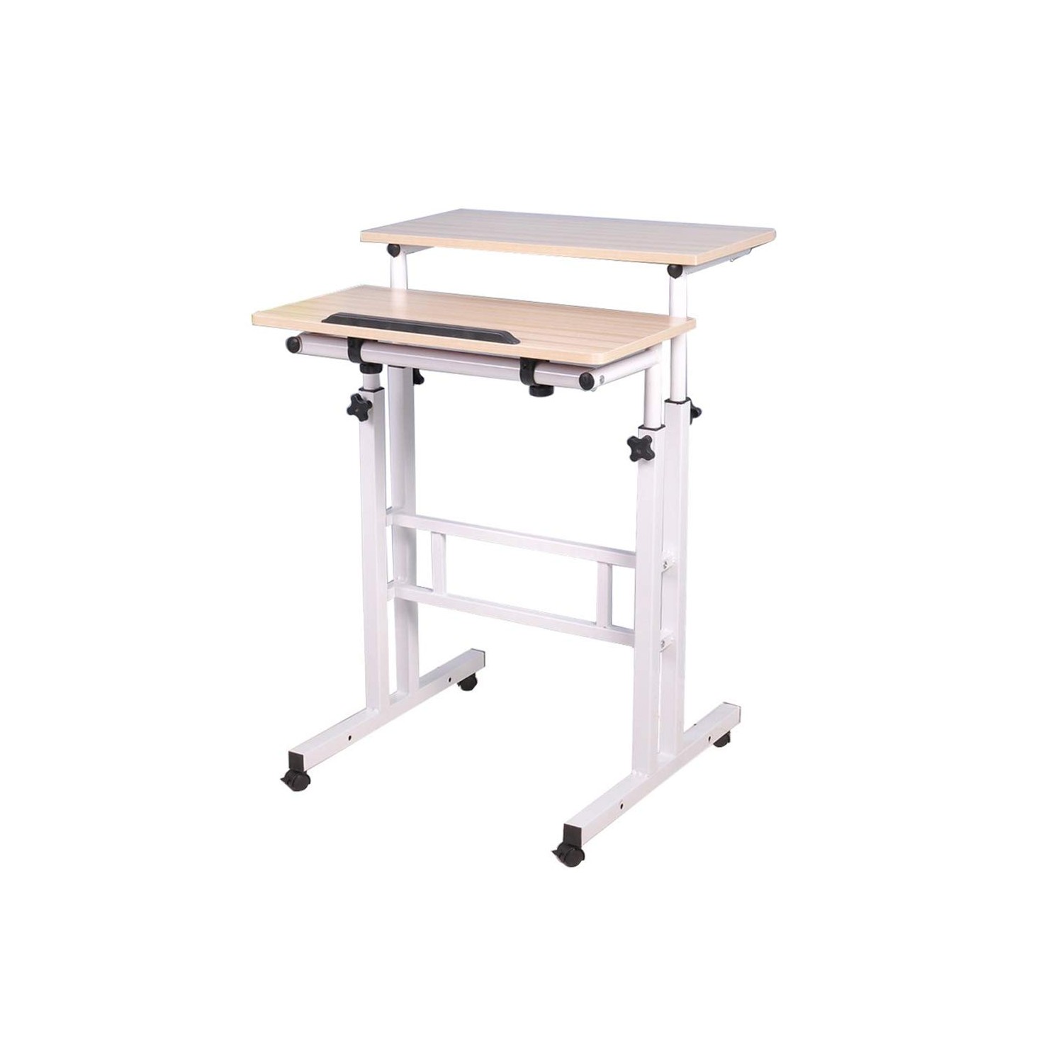 Mobile Stand Up Desk, FOME Height Adjustable Laptop Desk with Wheels ...