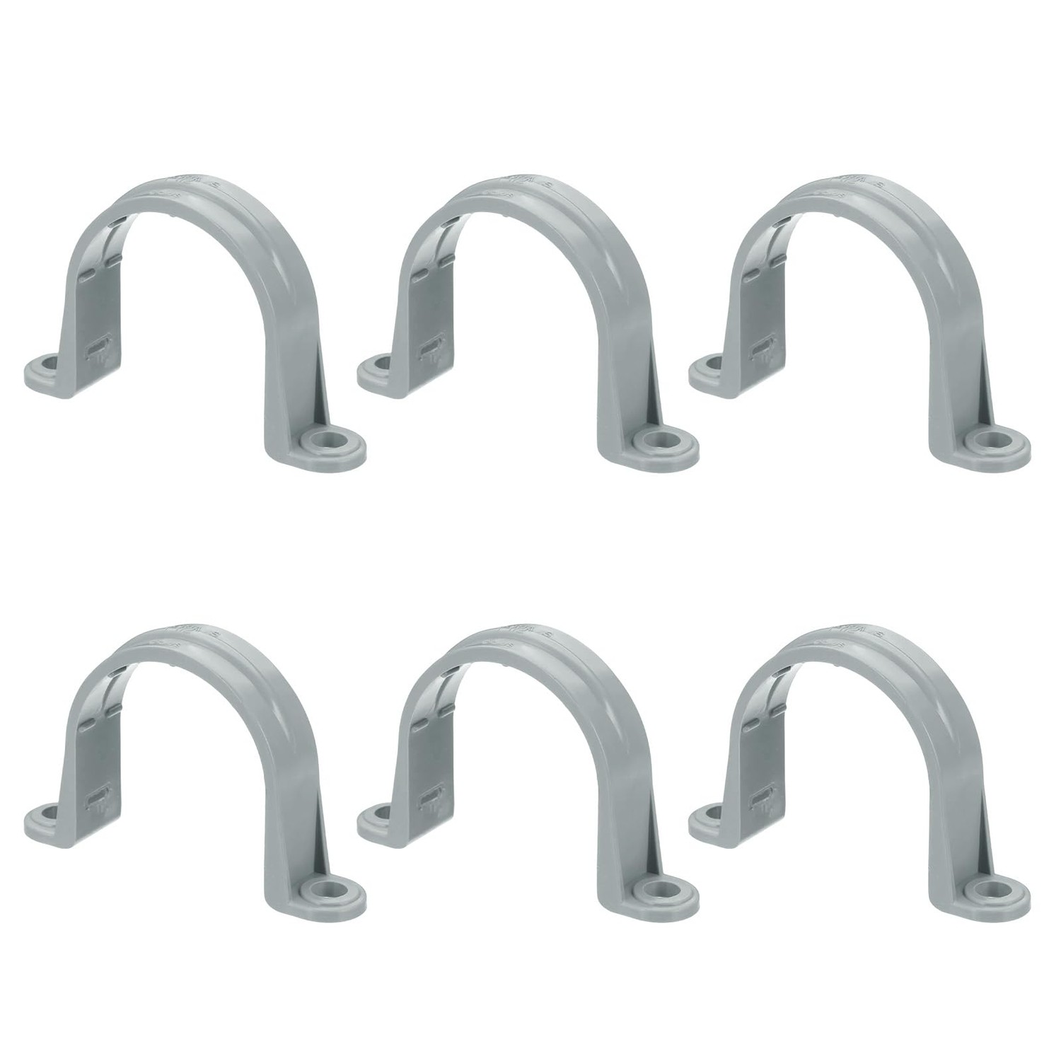 PATIKIL 1-1/2 Inch Plastic Conduit Clamp, 6 Pcs PVC Pipe Strap 2 Holes ...