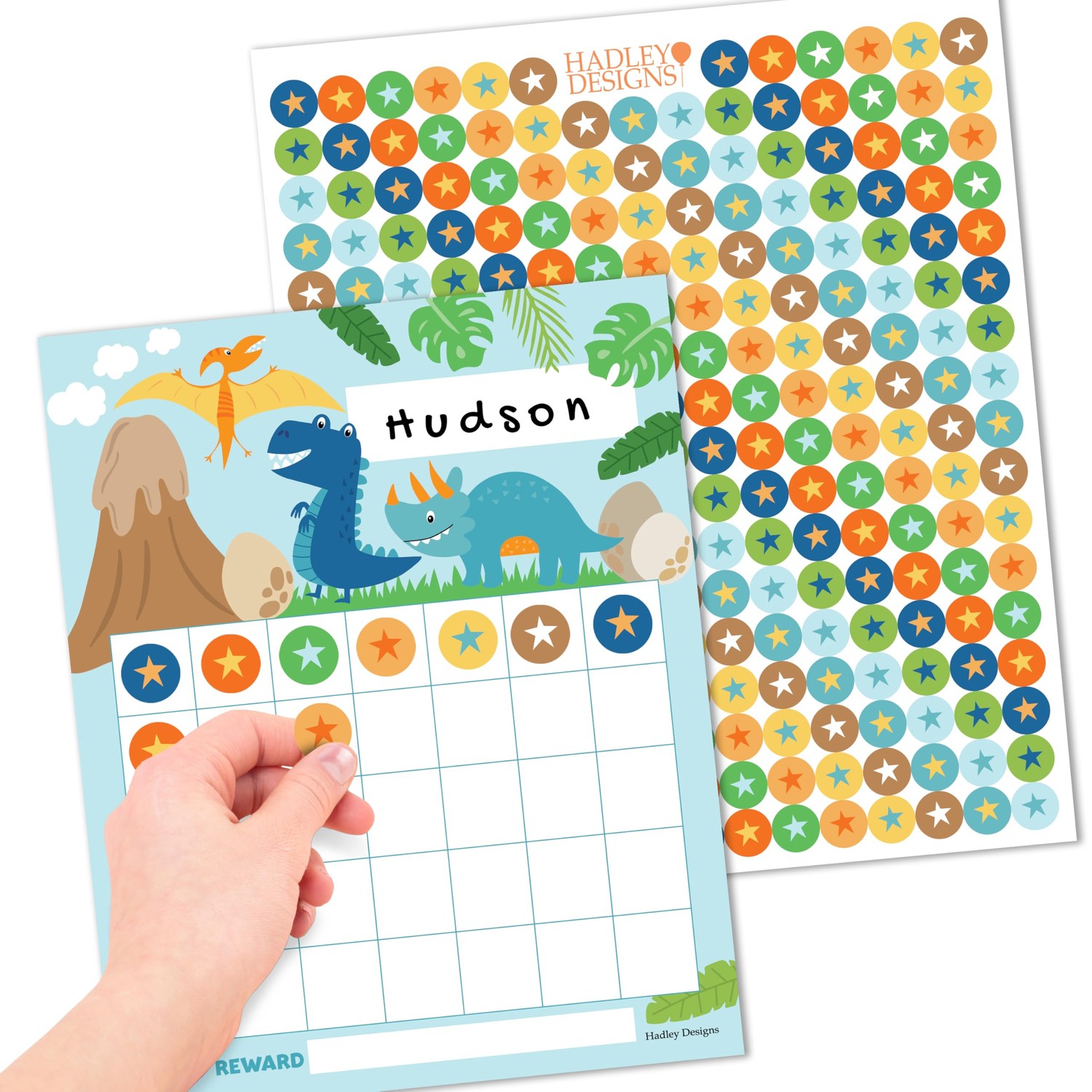 Hadley Designs Sticker Chart For Kids Behavior - 25-pack Sticker Reward ...