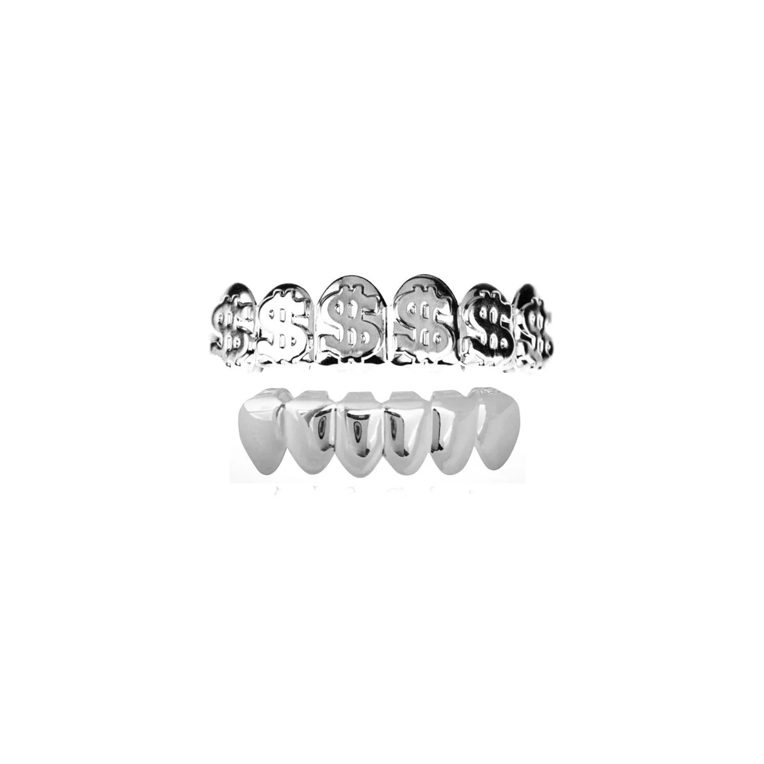 Big Dawgs Bling Custom Silver Plated Mouth Teeth Grills Grillz Set Pimp ...