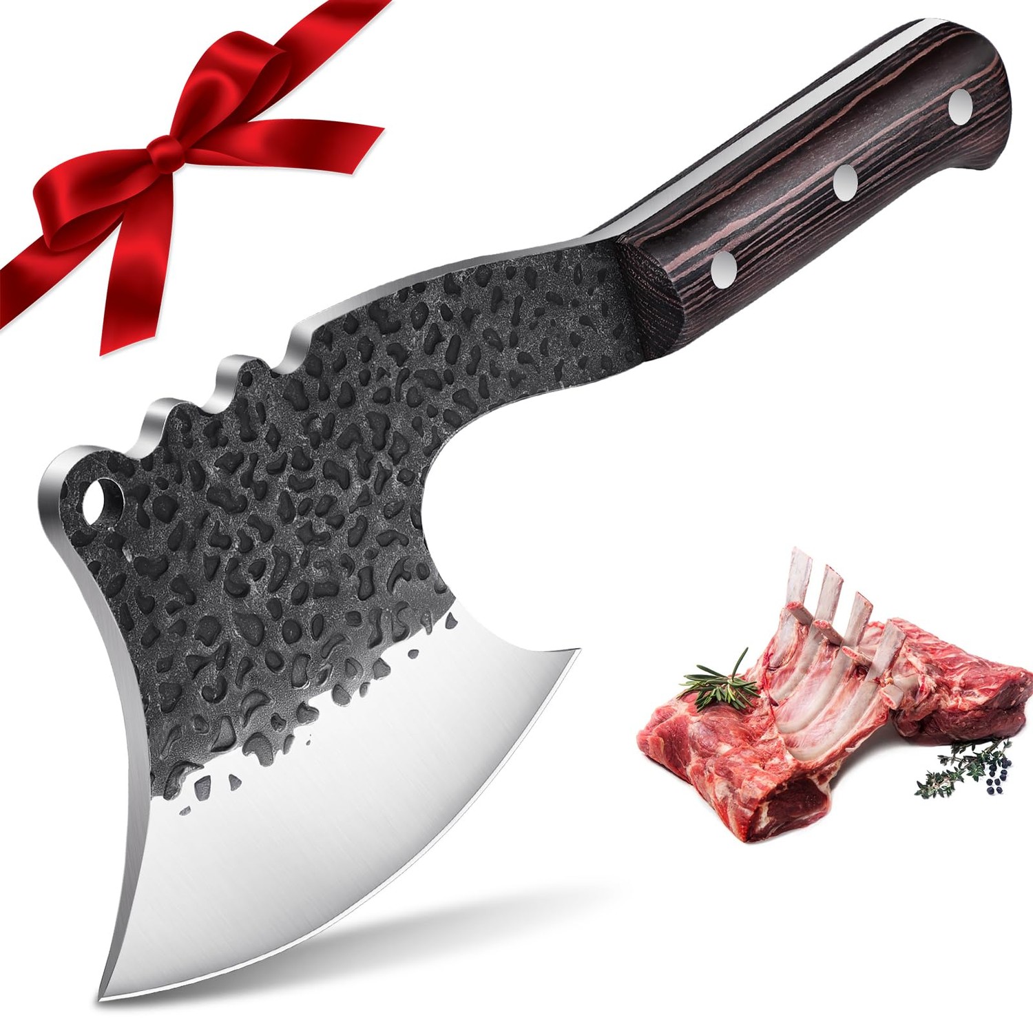 Dream Reach Meat Cleaver Knife Heavy Duty Bone Chopper High Carbon Bone ...