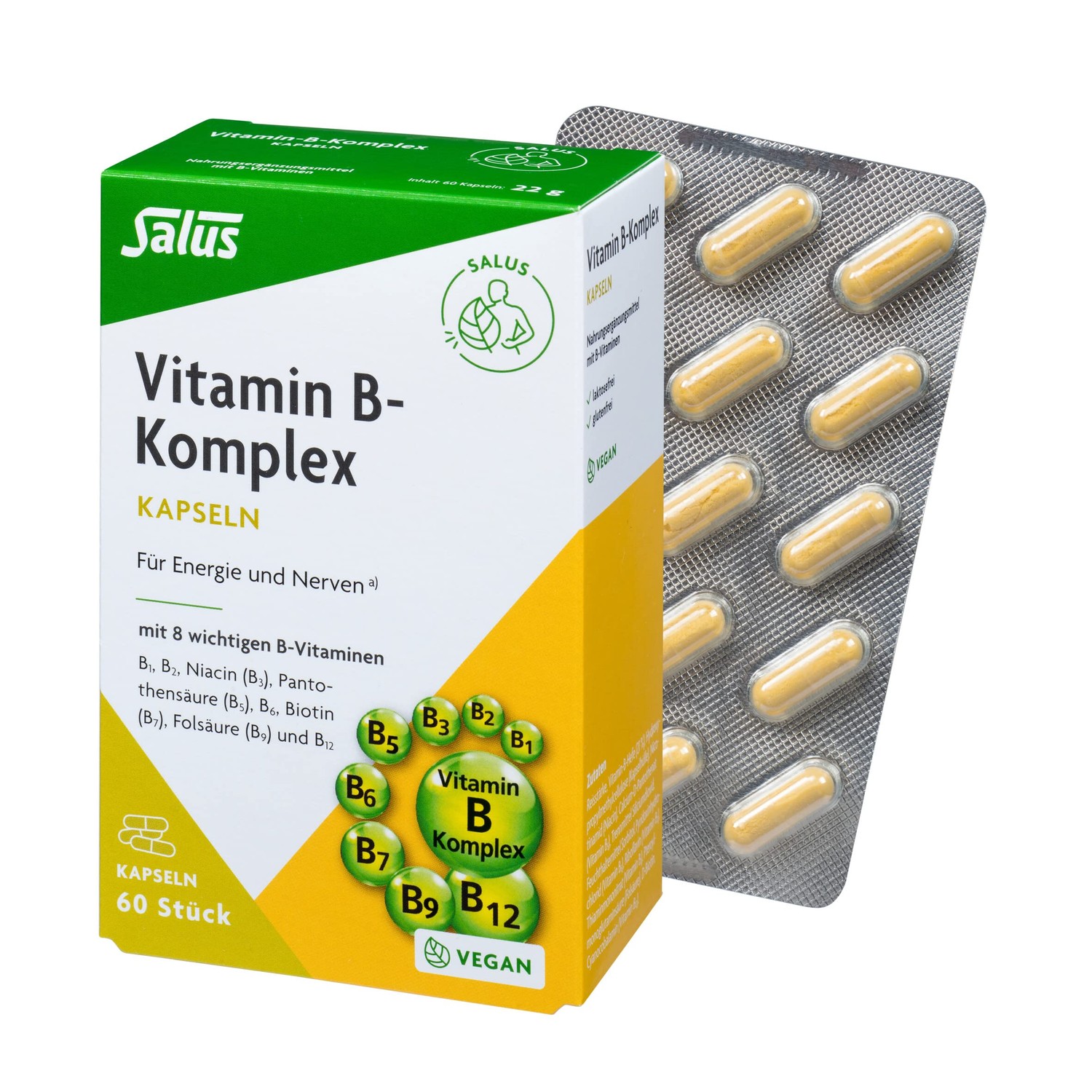 Salus Vitamin-B Complex Vegetable Capsules, 1 Pack (1 x 51 g) - ibspot.com