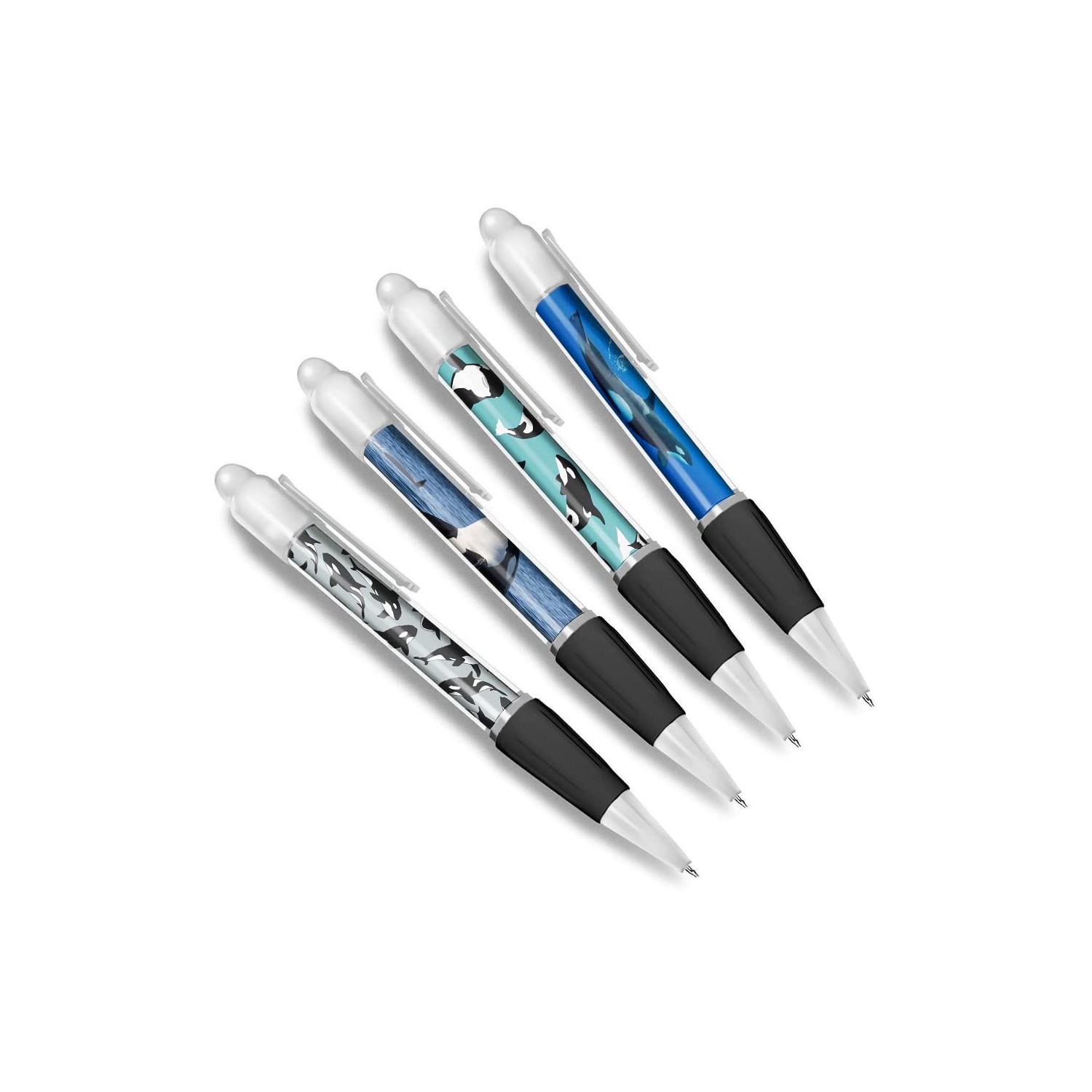 DV DESIGN Set of 4 Orca Whale White Ballpoint Pens - Animal Sea ...