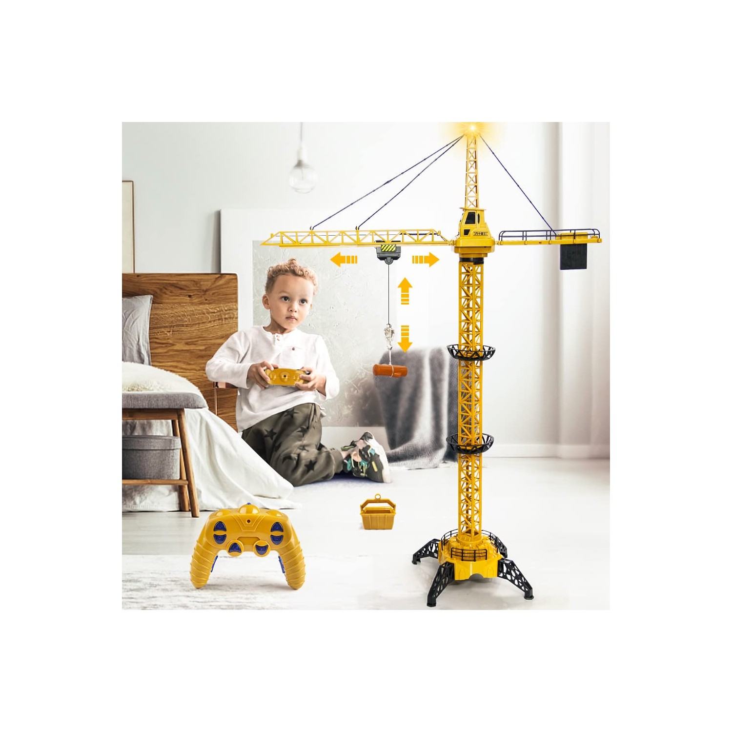 Mini Tudou 50.4 inch Tall 2.4GHz Remote Control Tower Crane,6 Channel ...