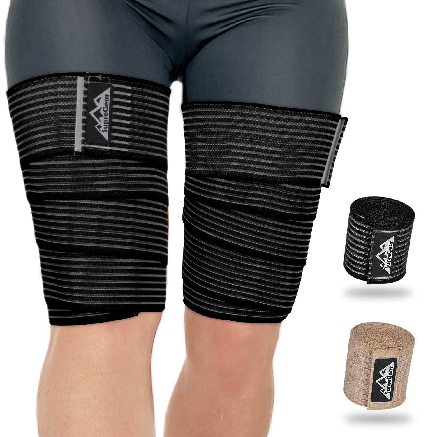 supregear 2 Pcs Hamstring and Thigh Compression Wraps, Adjustable Thigh ...