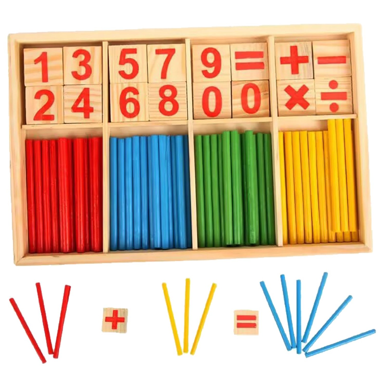 GNAUMORE Wooden Mathematical Toy, Maths Calculator Stick, Maths Toy ...