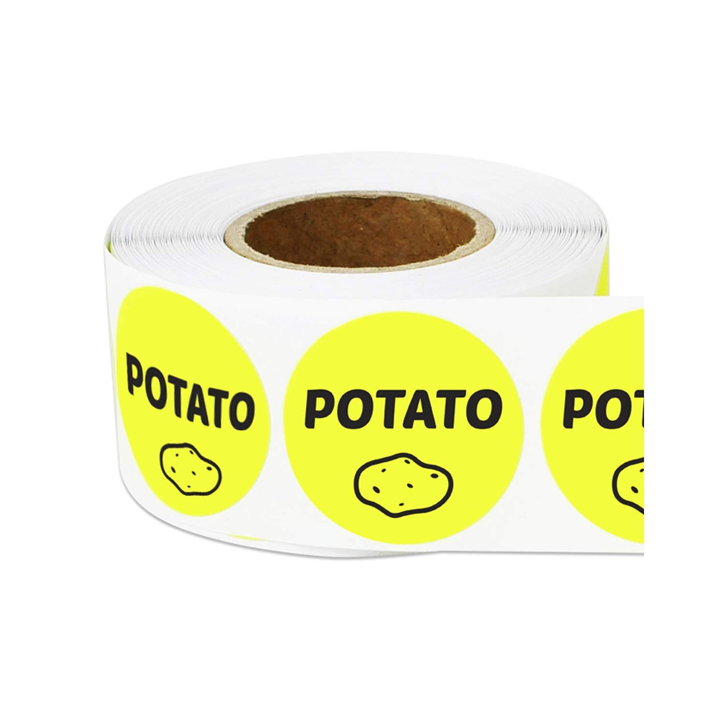 600 Potato Stickers Labels, 1" Round Potato Food Labels Menu Meal ...